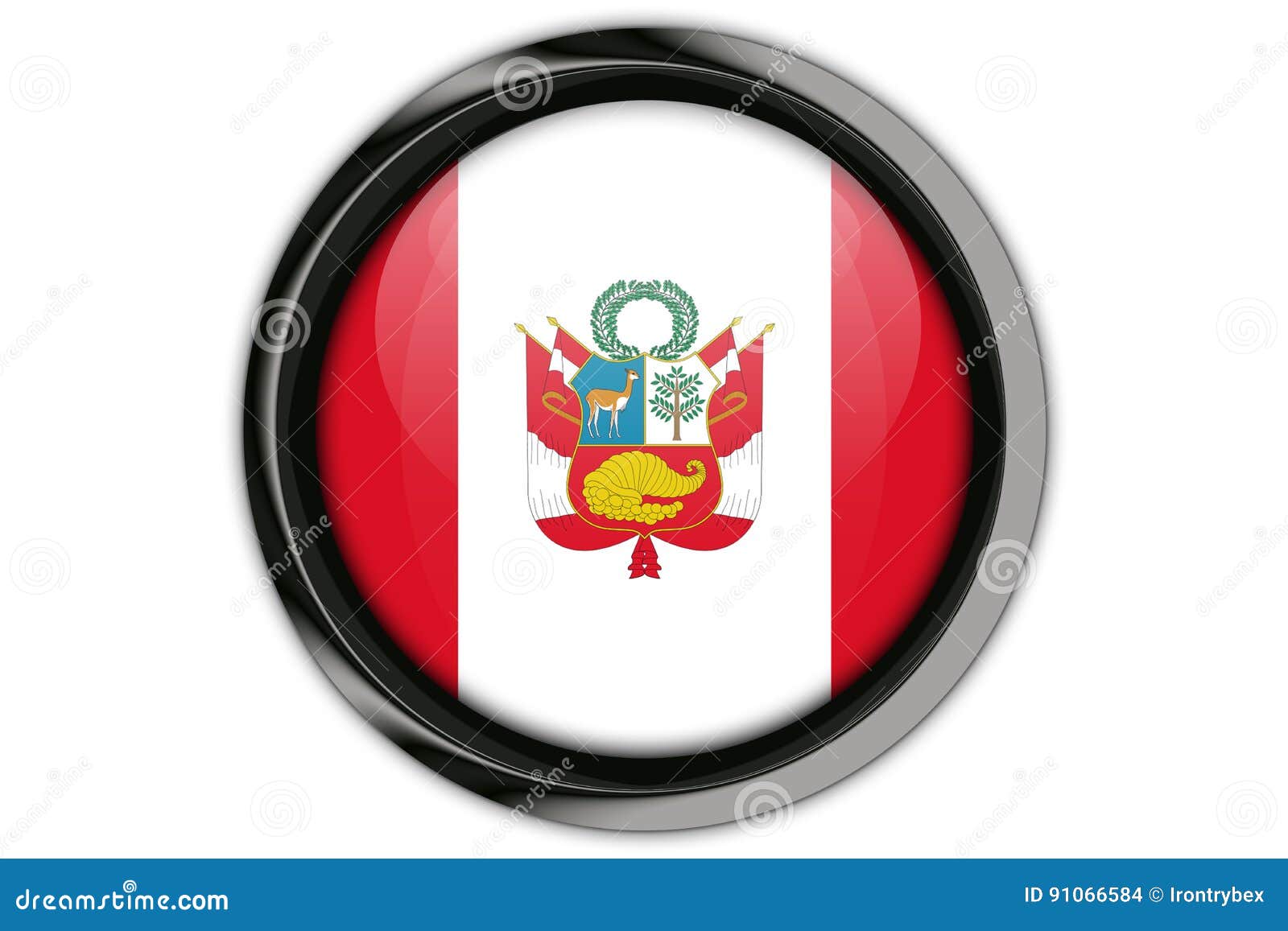 Peru Flag in the Button Pin Isolated on White Background Stock ...
