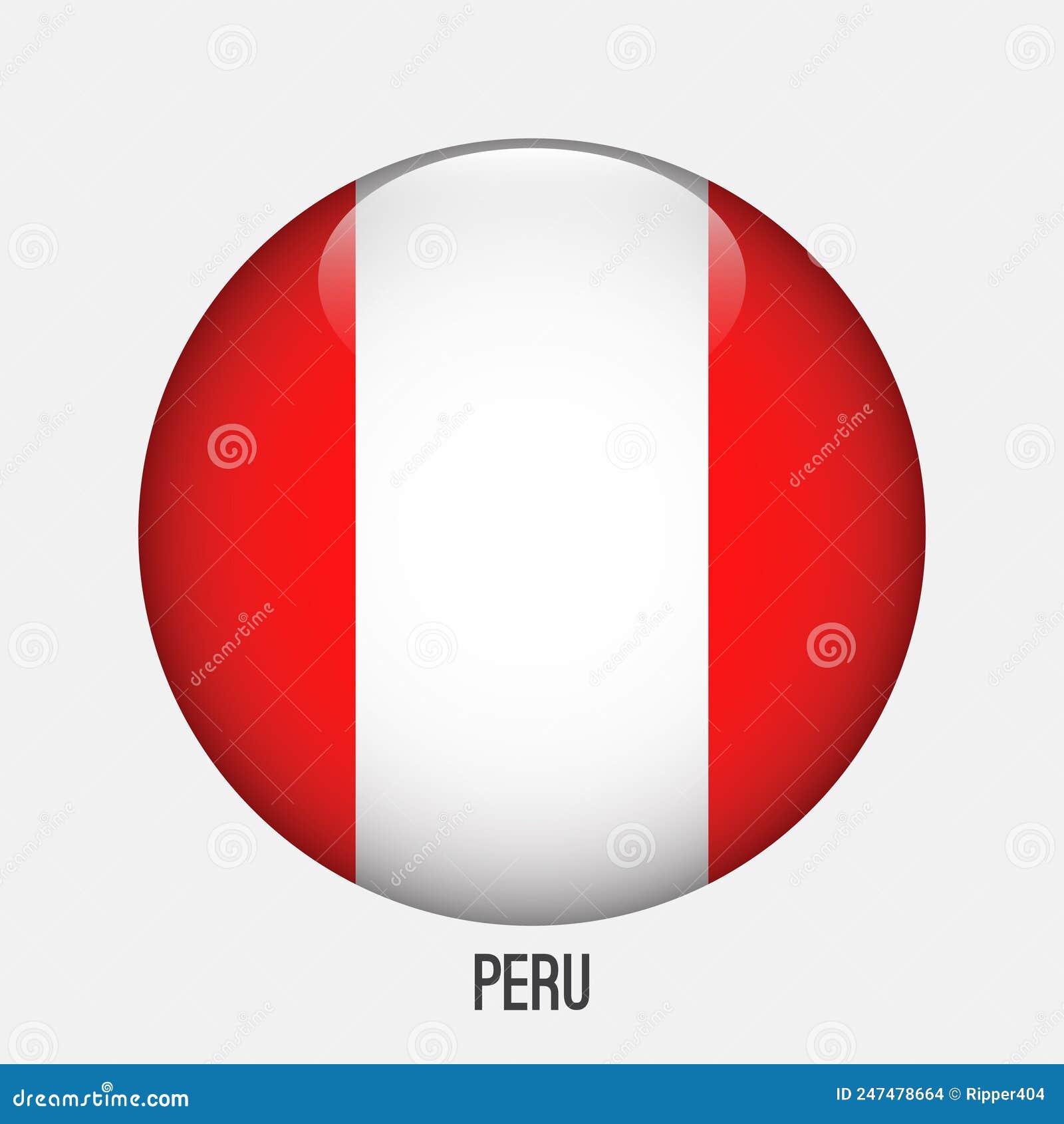 Peru flag in circle shape. stock illustration. Illustration of shiny ...