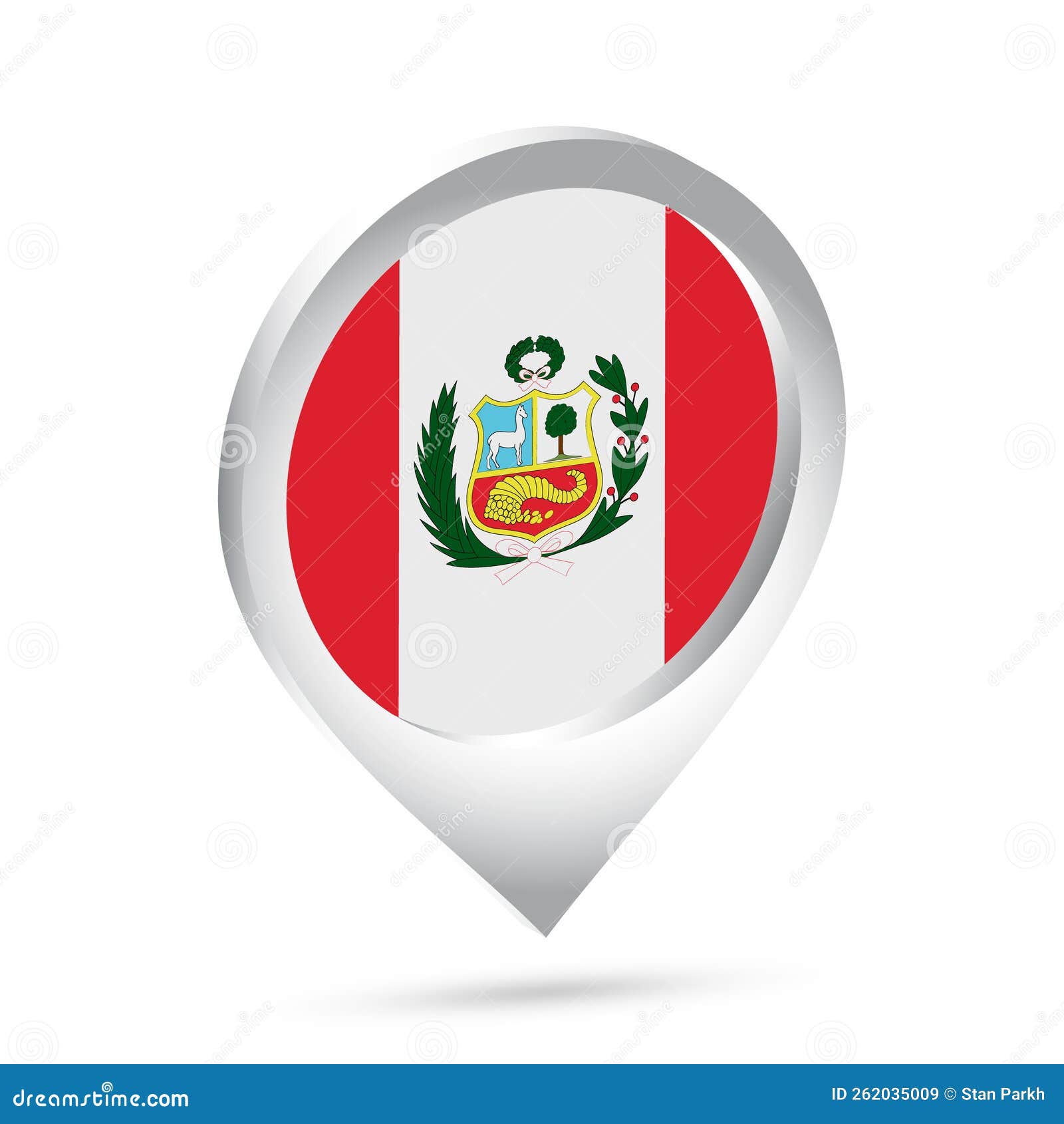 Peru flag 3d pin icon stock vector. Illustration of graphic - 262035009