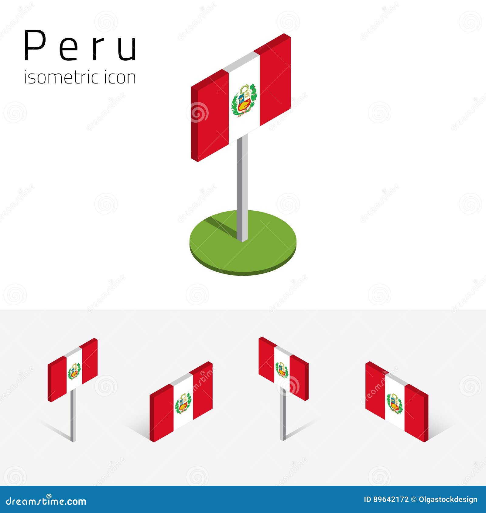 Peru Flag 3D, Vector Set of Isometric Flat Icons Stock Vector ...