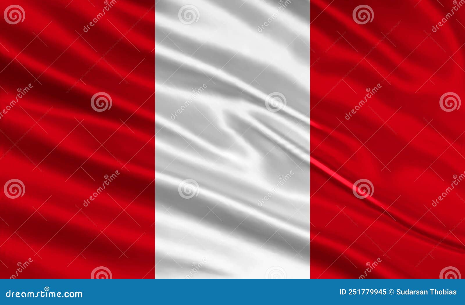 Peru Flag Design. Waving Peru Flag Made of Satin or Silk Fabric Stock ...