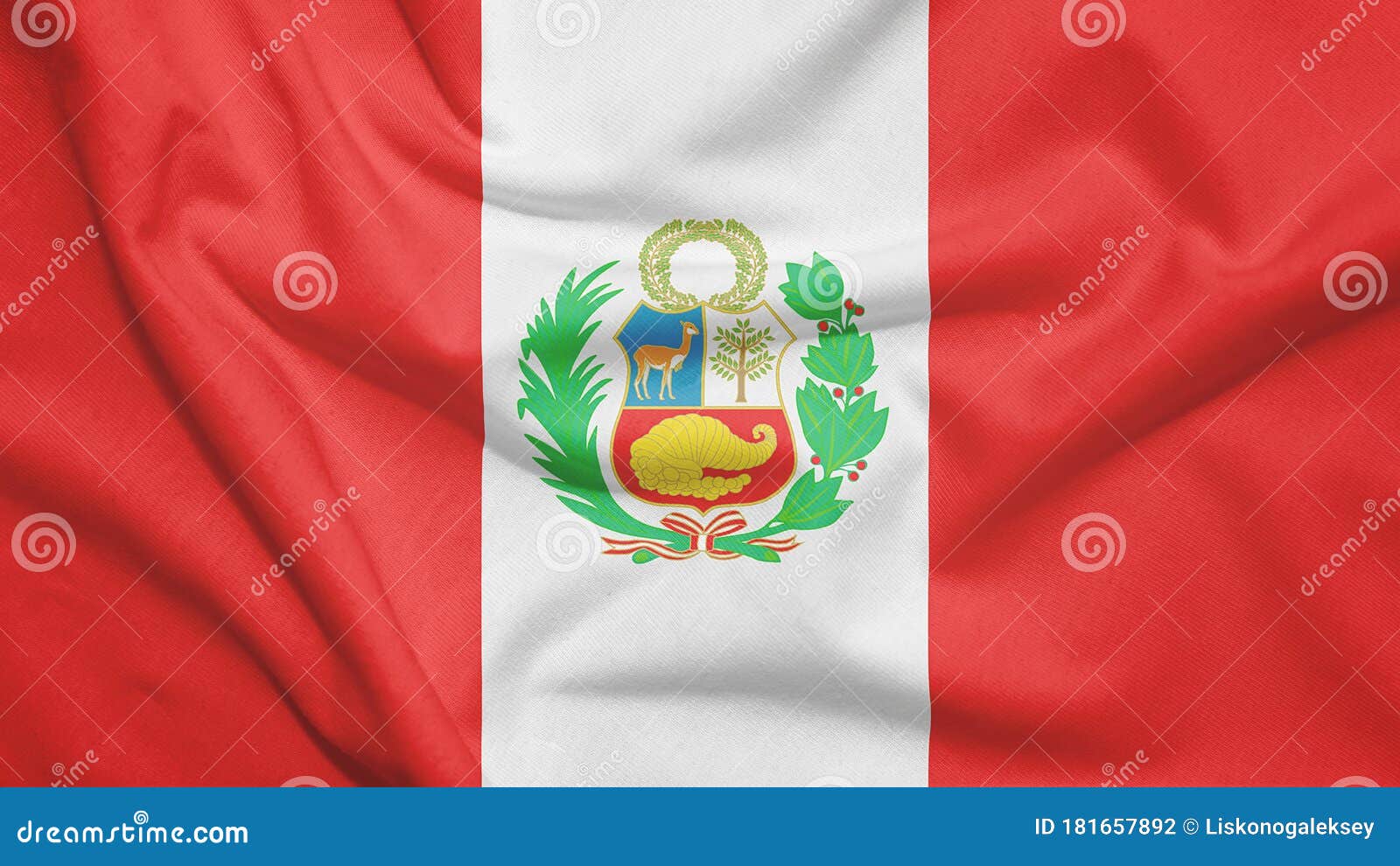 Peru Flag with Fabric Texture Stock Photo - Image of closeup, peruvian ...
