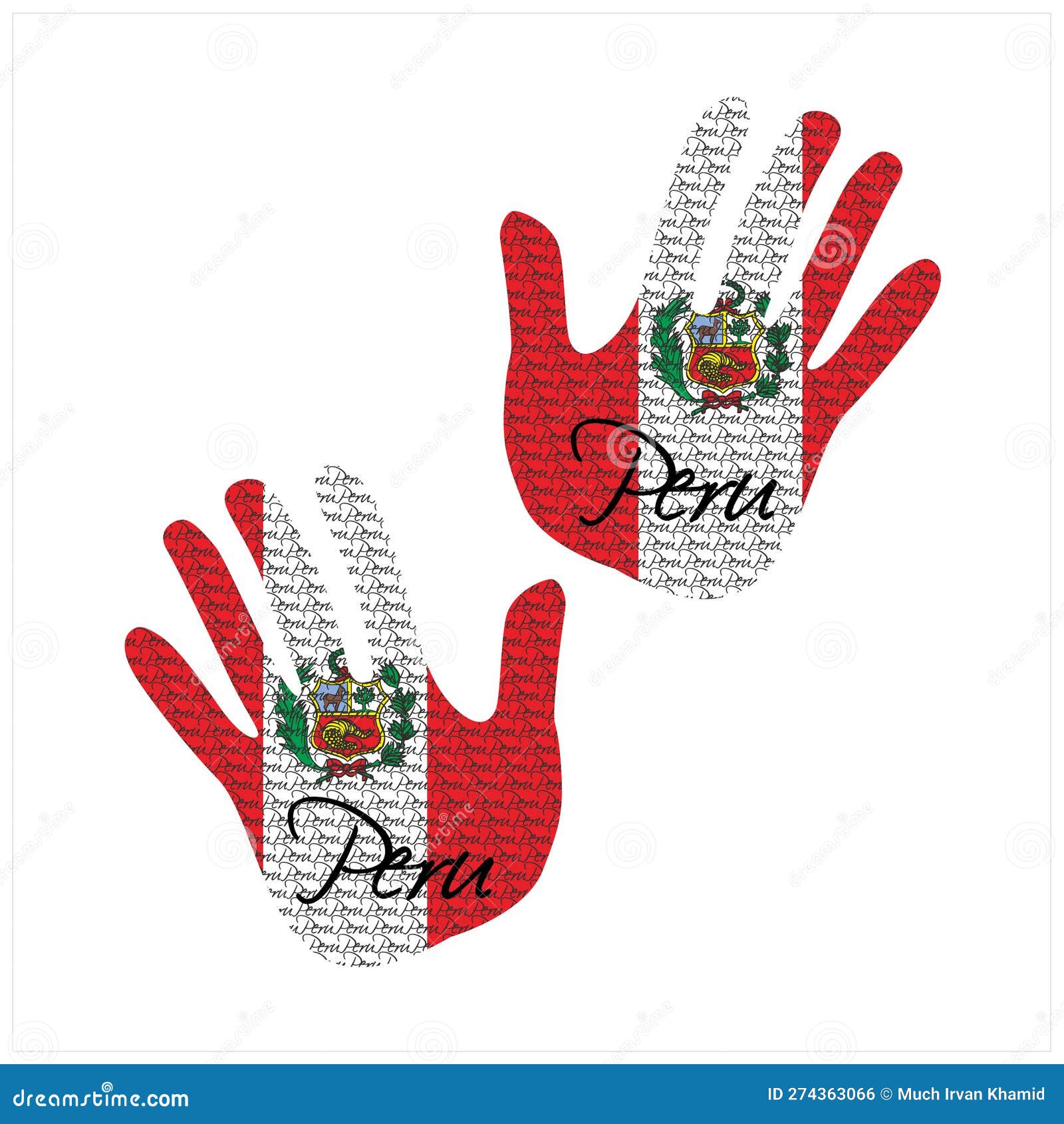Peru flag hand vector stock vector. Illustration of patriotic - 274363066