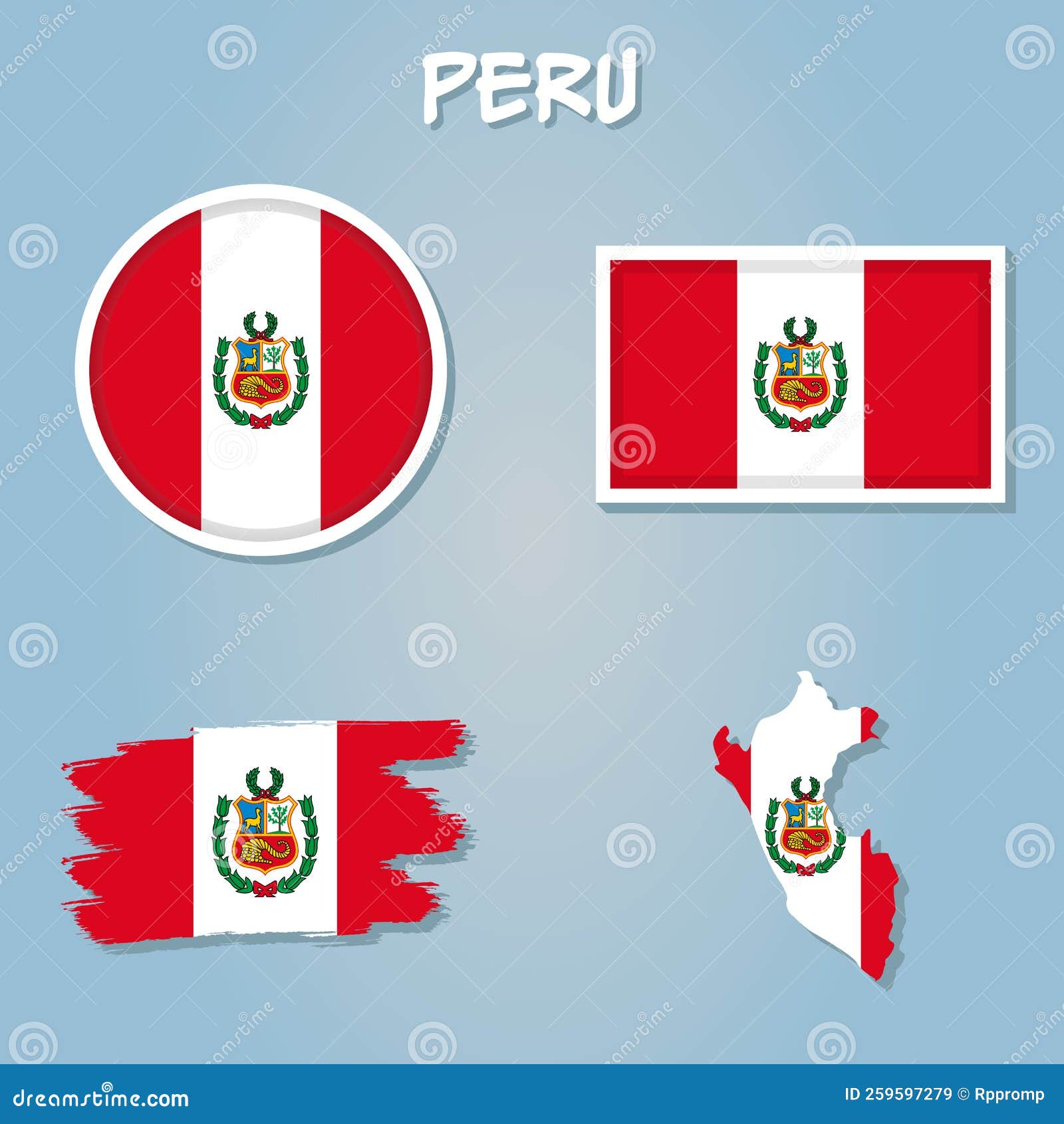 Peru Flag Inside the Peruvian Map Borders Vector Illustration Stock ...