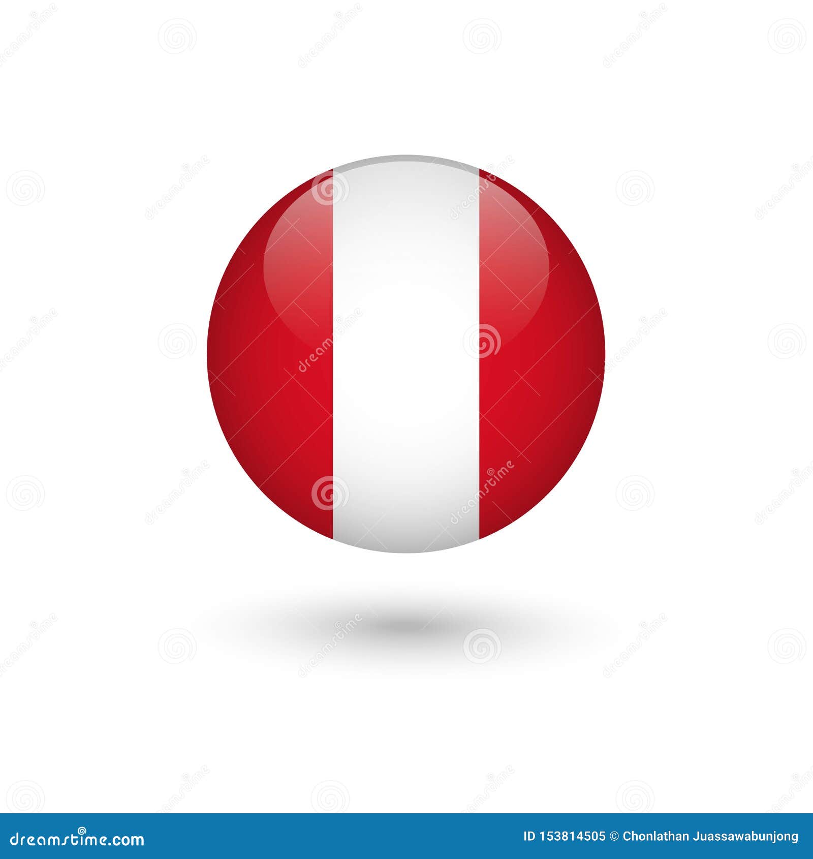 Peru flag round glossy stock vector. Illustration of badge - 153814505