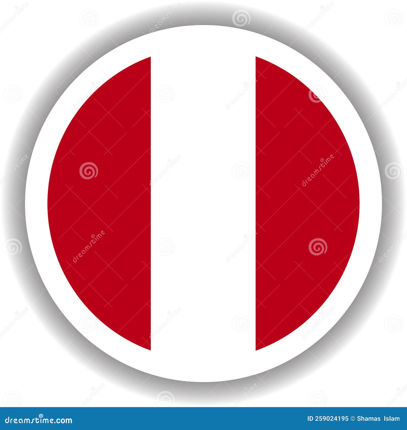 Peru Flag Round Shape Vectors Stock Vector - Illustration of blue ...