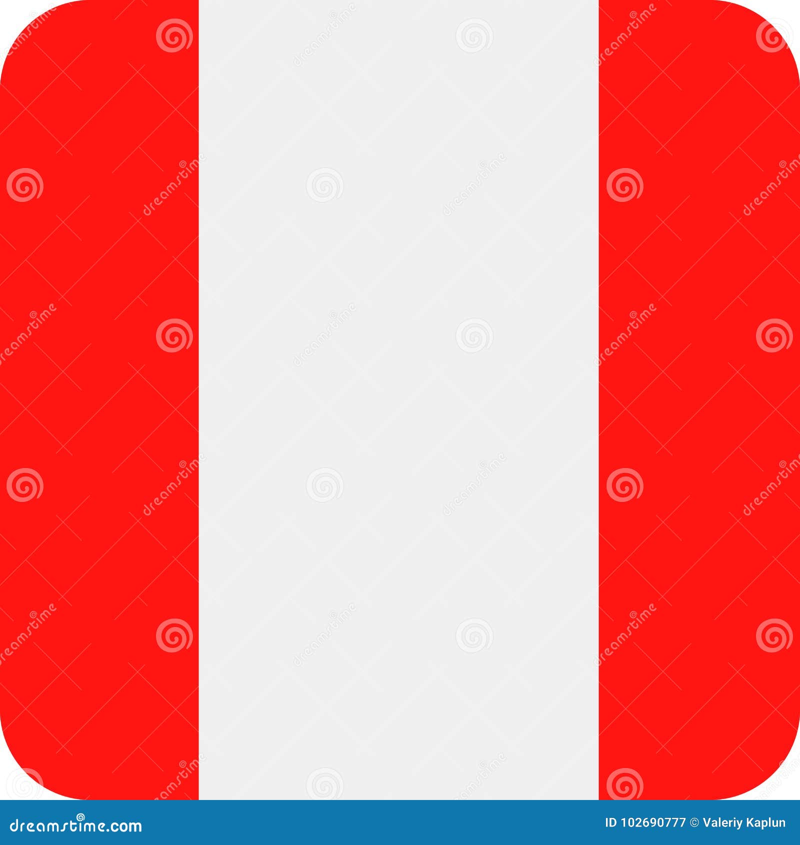 Peru Flag Vector Square Flat Icon Stock Illustration - Illustration of ...