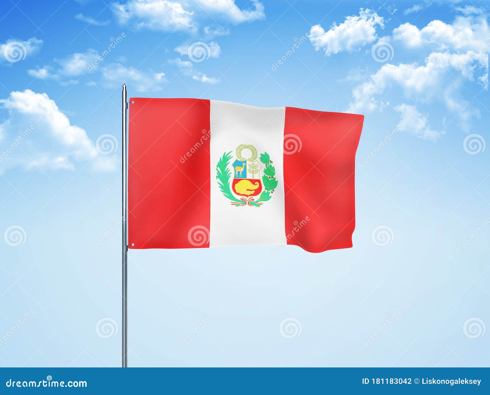 Peru Flag. A Large Group Of People Form To Create The Shape Of The Peru ...