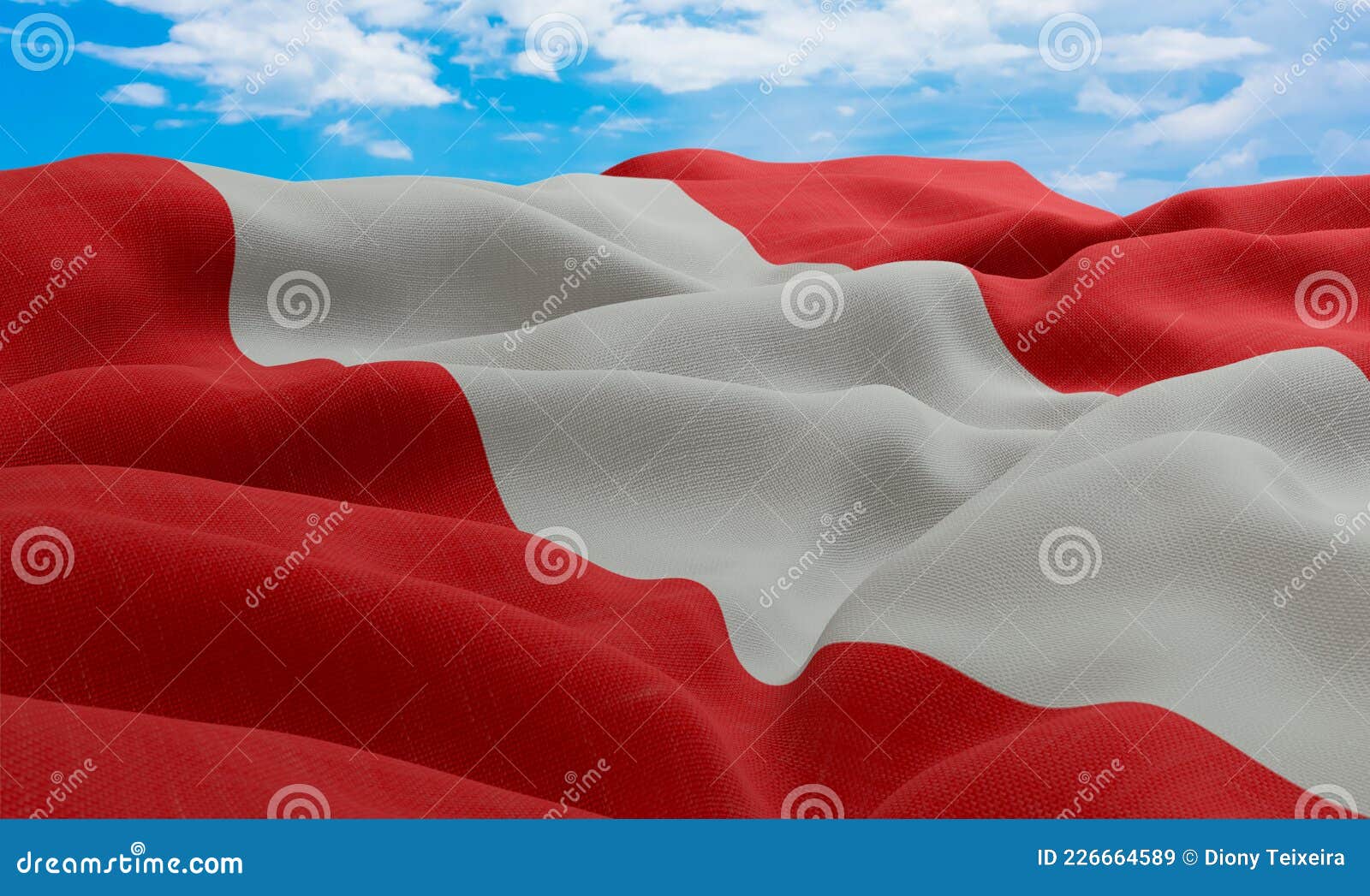 Peru Flag in the Wind. Realistic and Wavy Fabric Flag Stock ...
