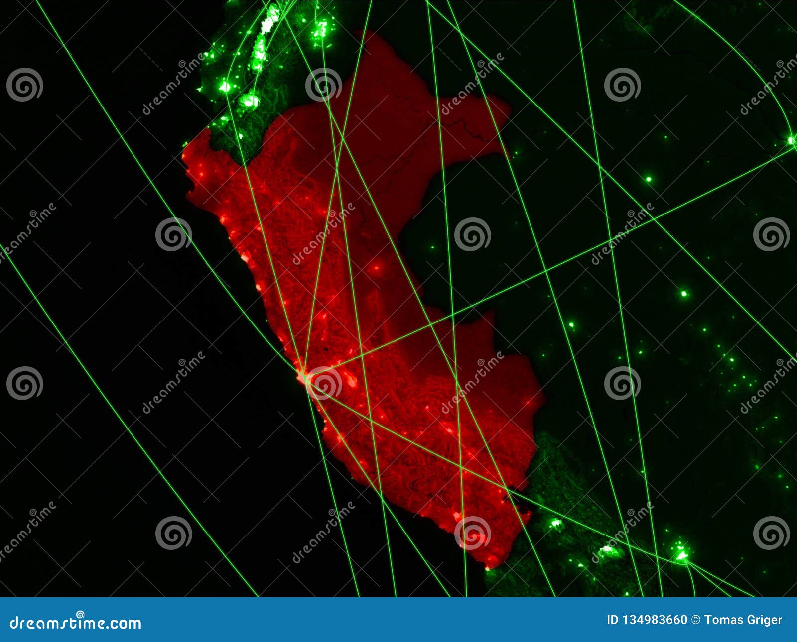 Peru on green map stock illustration. Illustration of internet - 134983660