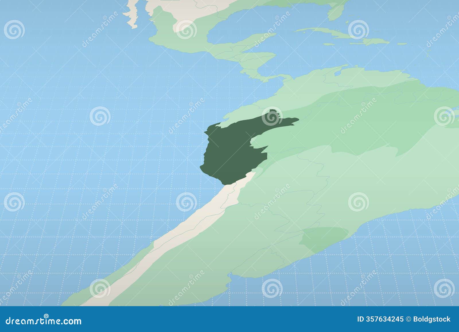 Peru Highlighted on a Detailed Map, Geographic Location of Peru Stock ...