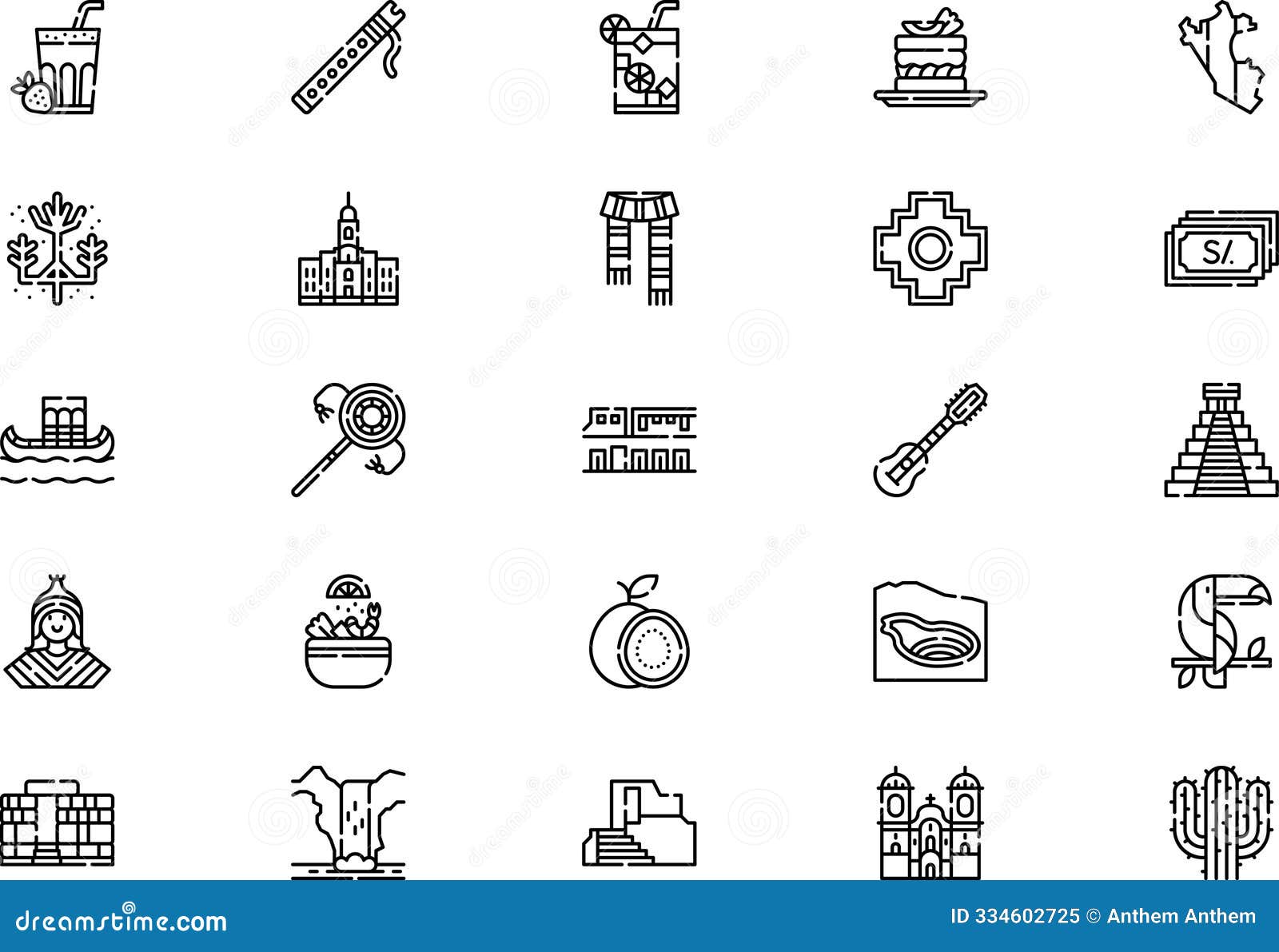 Peru Icons Collection is a Vector Illustration with Editable Stroke ...