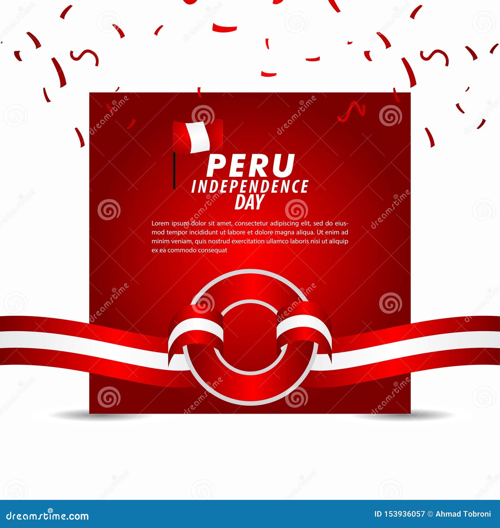 Peru Independence Day Celebration Vector Template Design Illustration ...