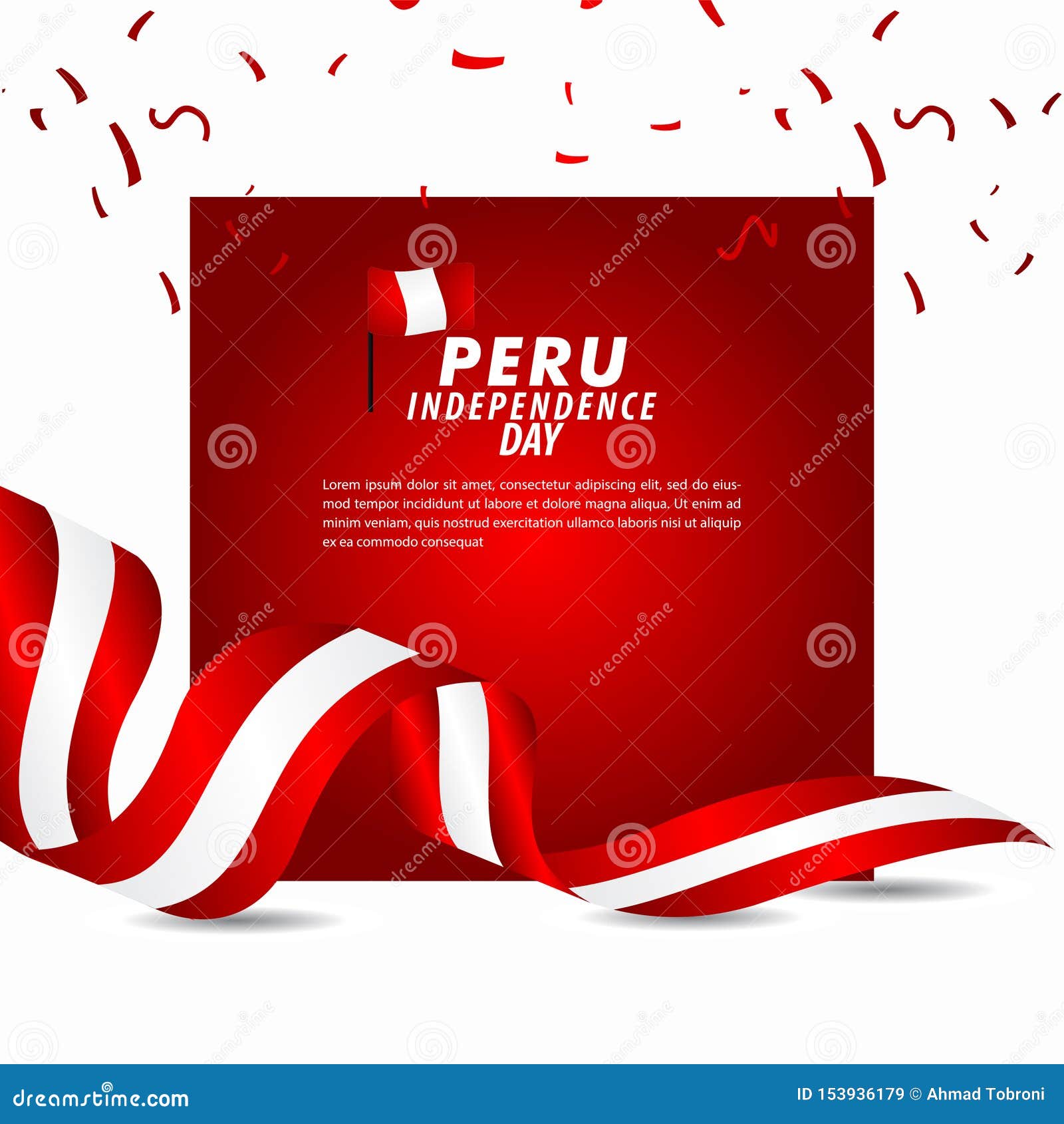 Peru Independence Day Celebration Vector Template Design Illustration ...
