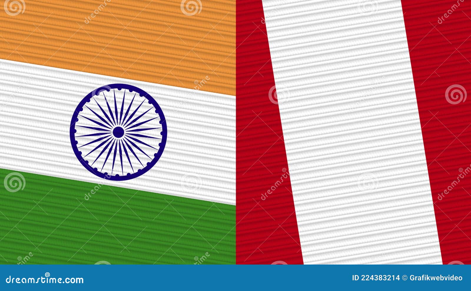 Peru And India Flags Together Paper Texture Illustration Royalty-Free ...
