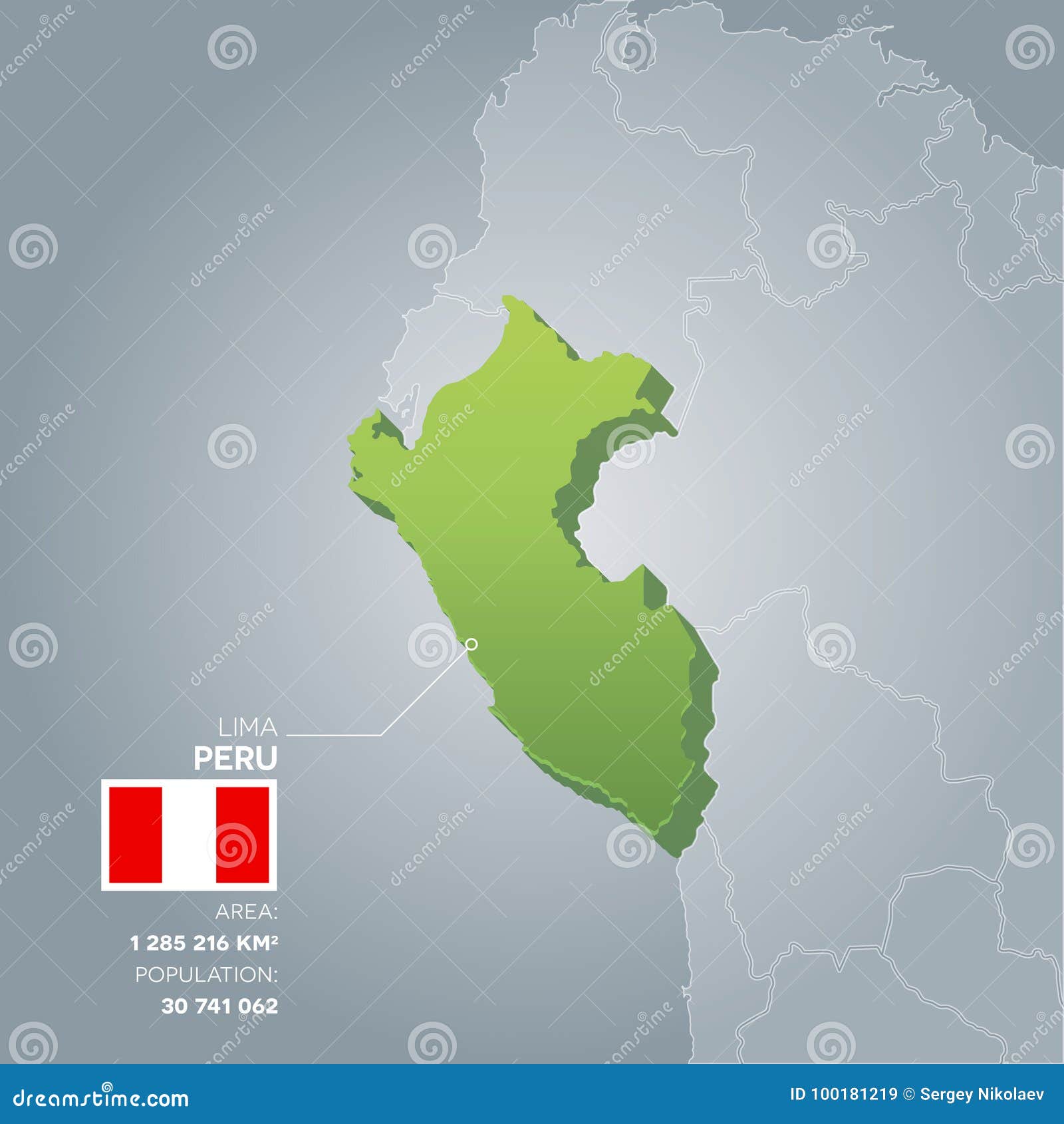 Peru Population Heat Map As Color Density Illustration Royalty-Free ...