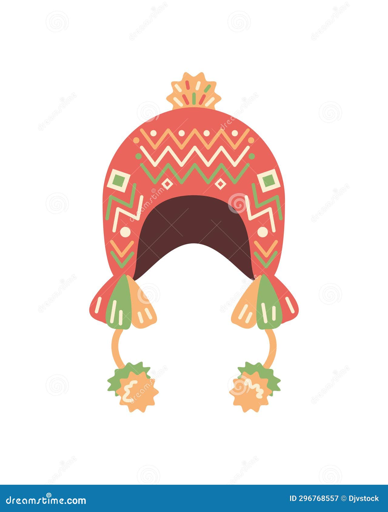 Peru knitted hat stock vector. Illustration of warm - 296768557