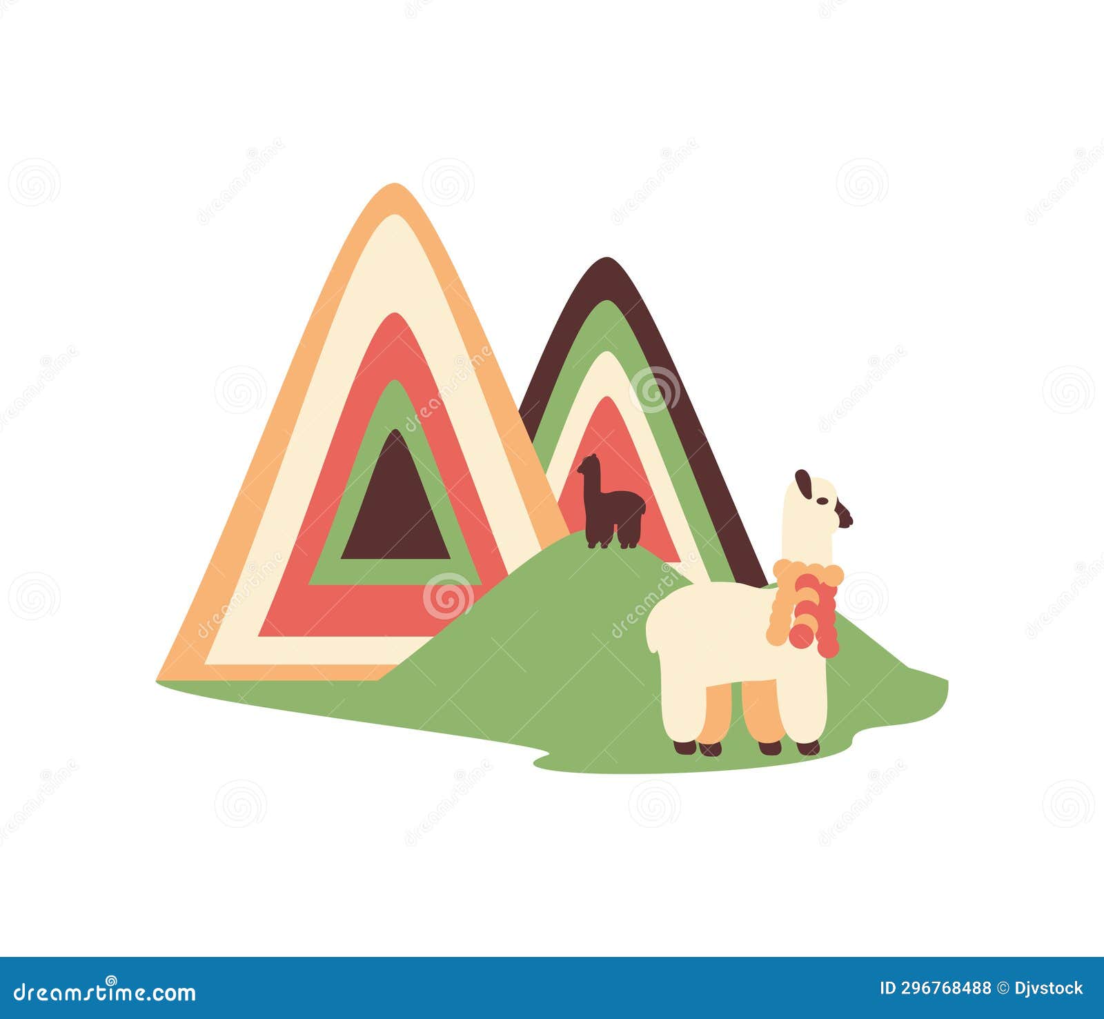 Peru llama landscape stock illustration. Illustration of tourism ...