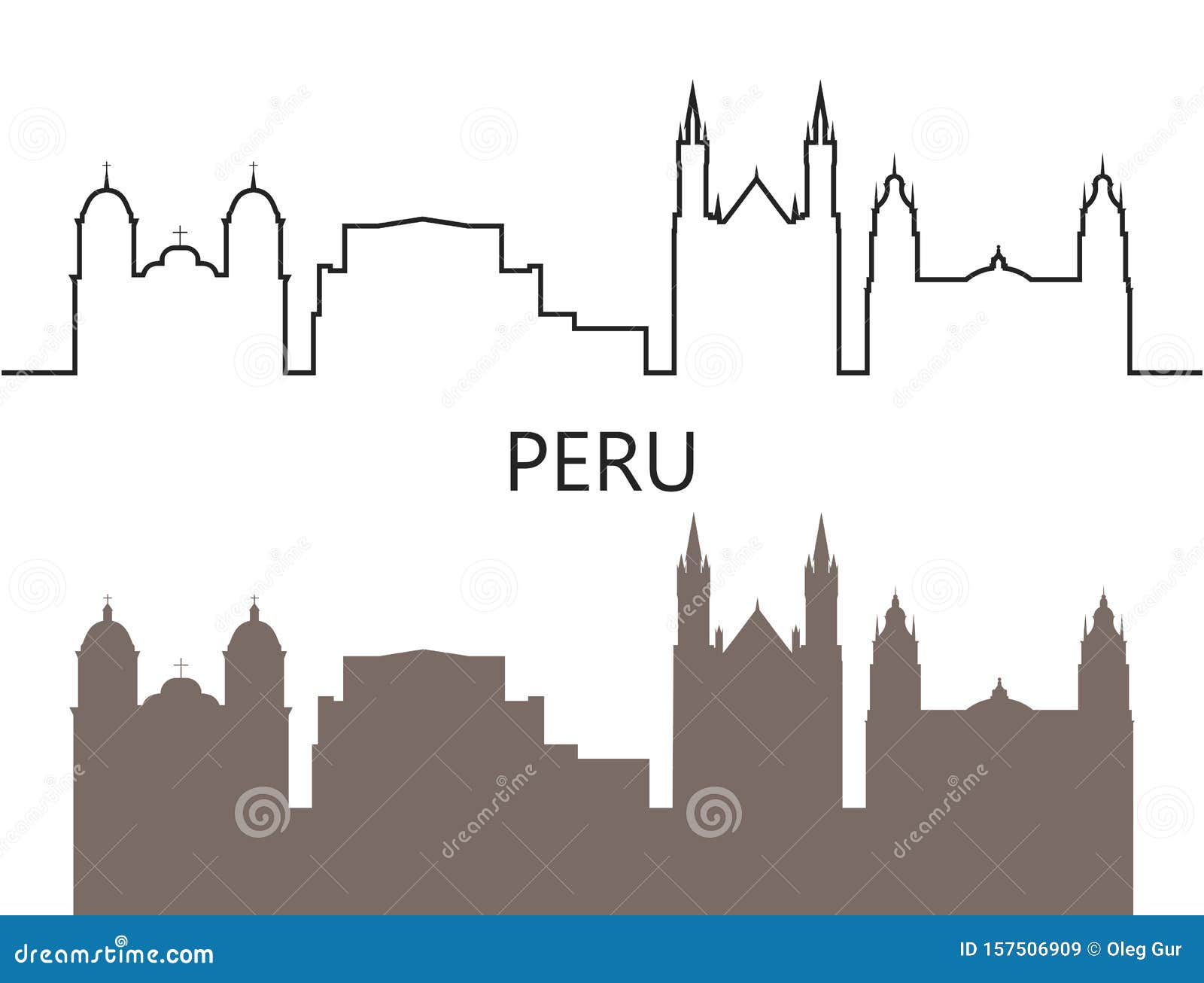 Peru Logo. Isolated Peruvian Architecture on White Background Stock ...