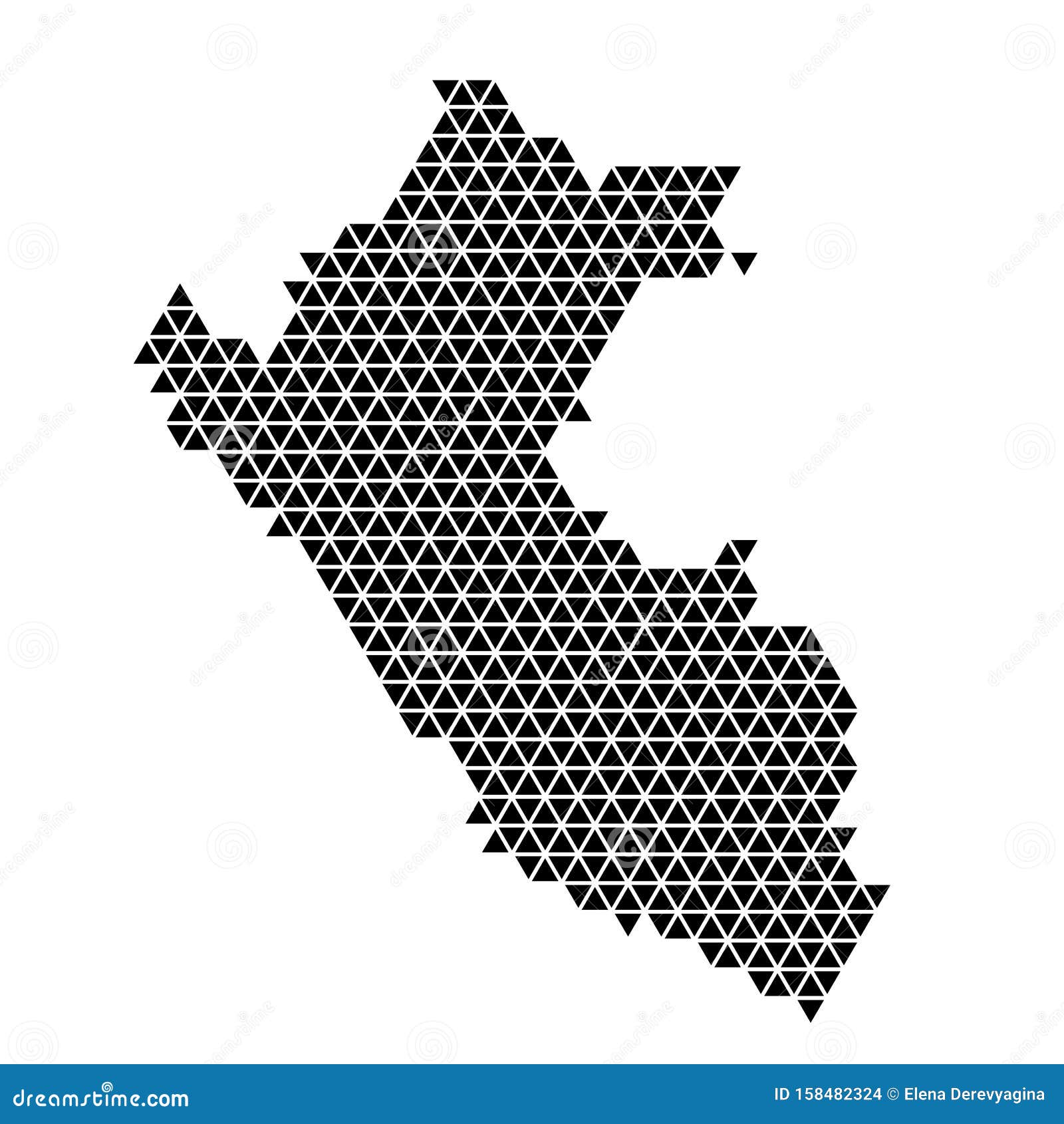Peru Map Abstract Schematic from Black Triangles Repeating Pattern ...