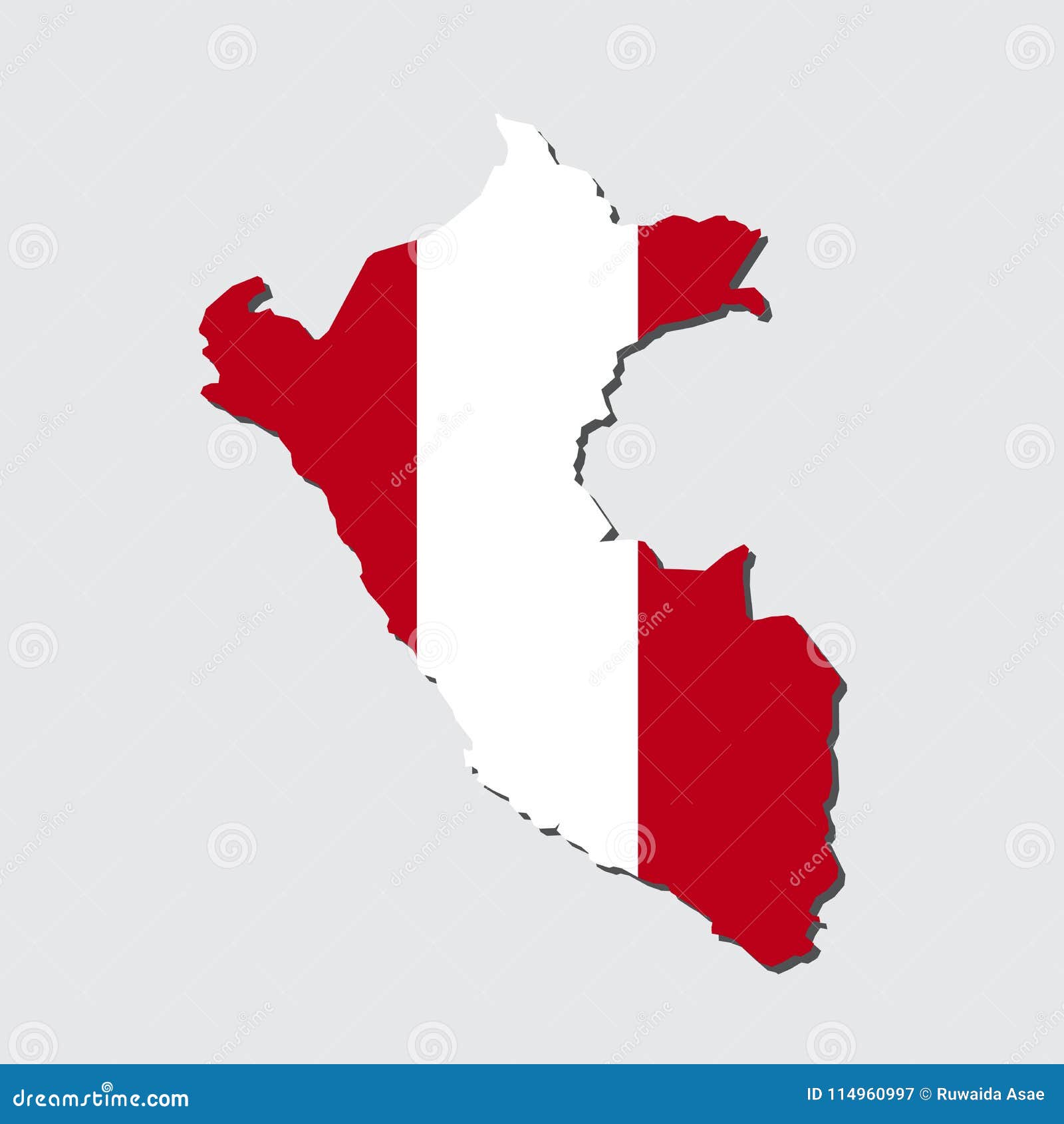 Peru Map Flag, Peru Map Con Vector De La Bandera Ilustración del Vector ...
