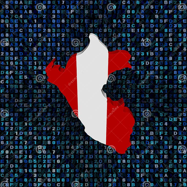 Peru Map Flag on Hex Code Illustration Stock Illustration ...