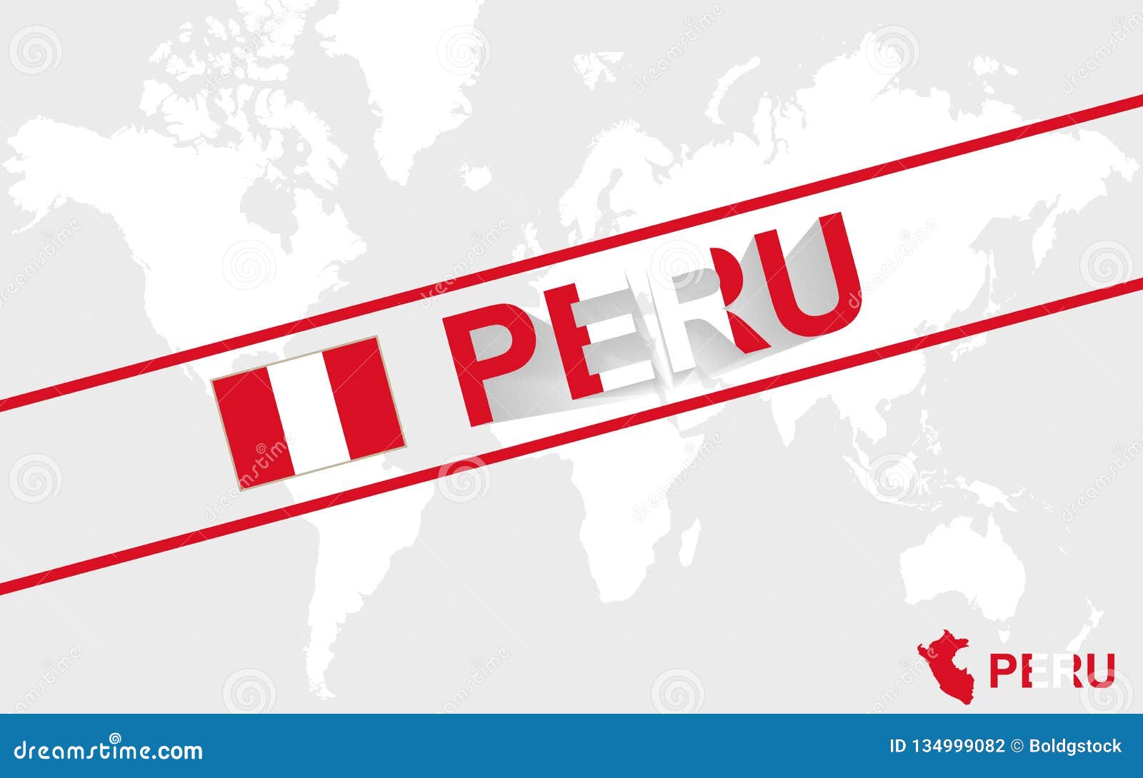 Peru Map Flag and Text Illustration Stock Vector - Illustration of ...