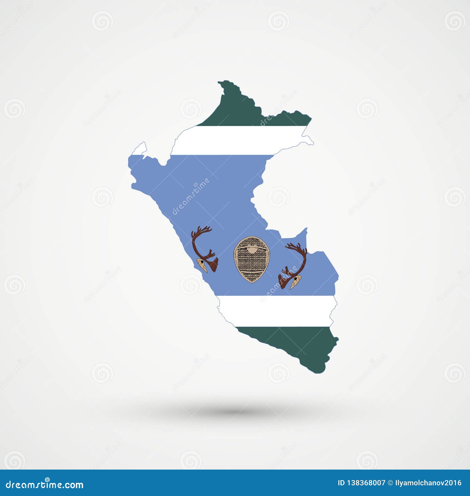 Peru Map in Innu Nation Flag Colors, Editable Vector Stock Vector ...