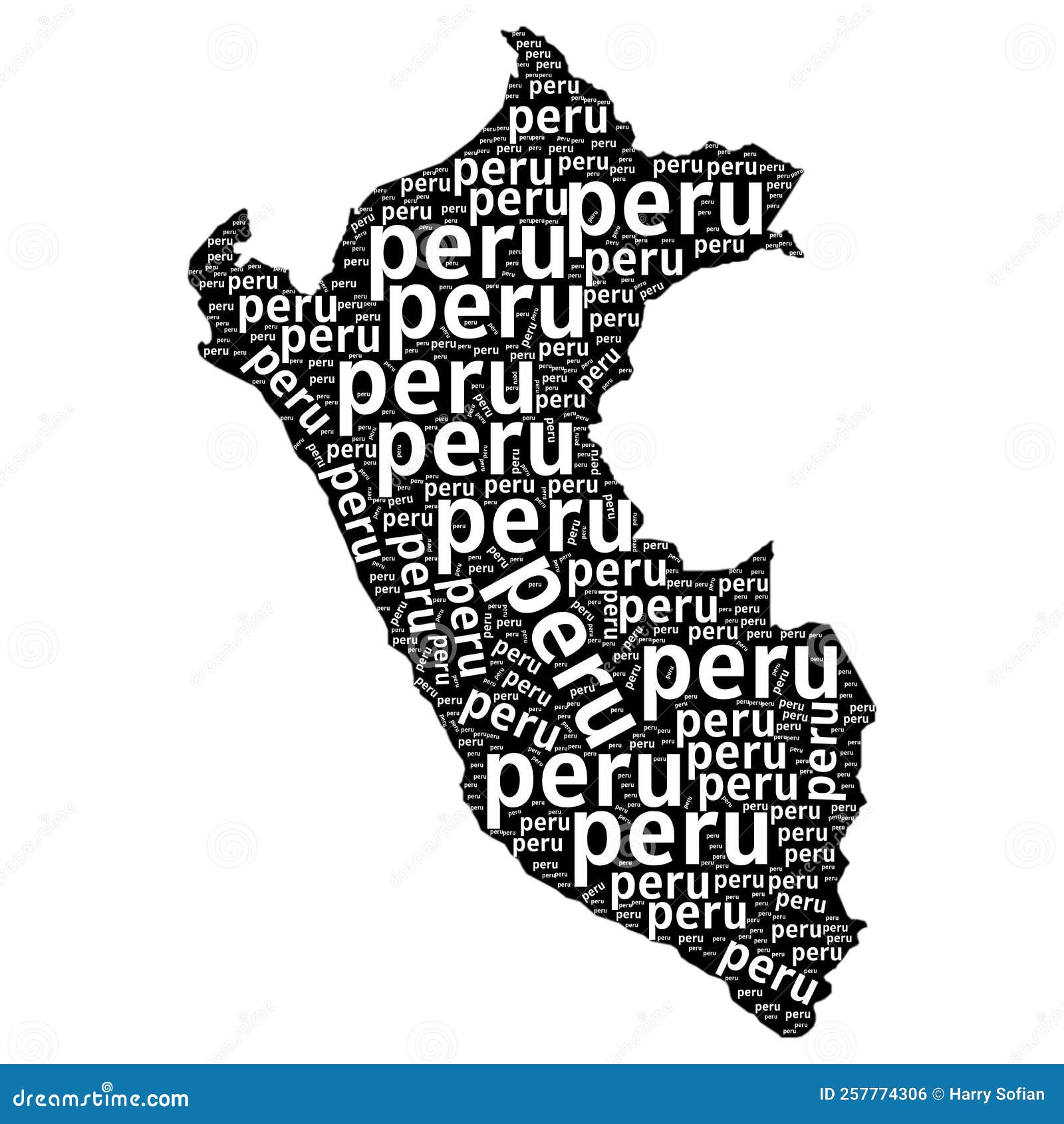 Peru Map with Name. Isolated White Background Stock Illustration ...