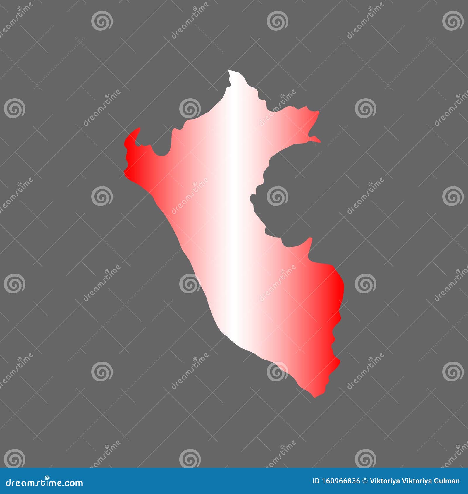 Peru Map in National Colors on Grey Background Stock Illustration ...