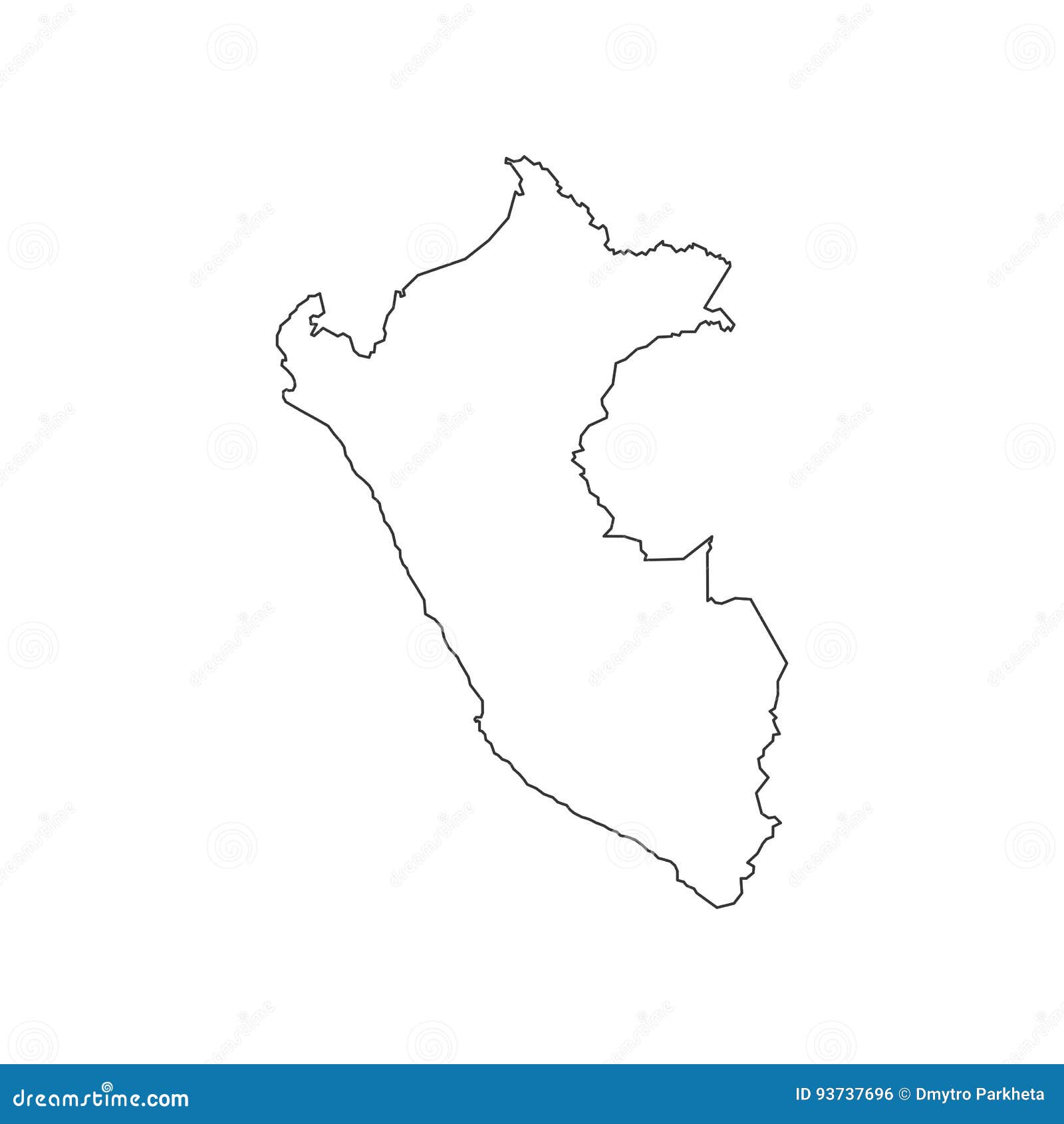 Peru map silhouette stock vector. Illustration of geography - 93737696