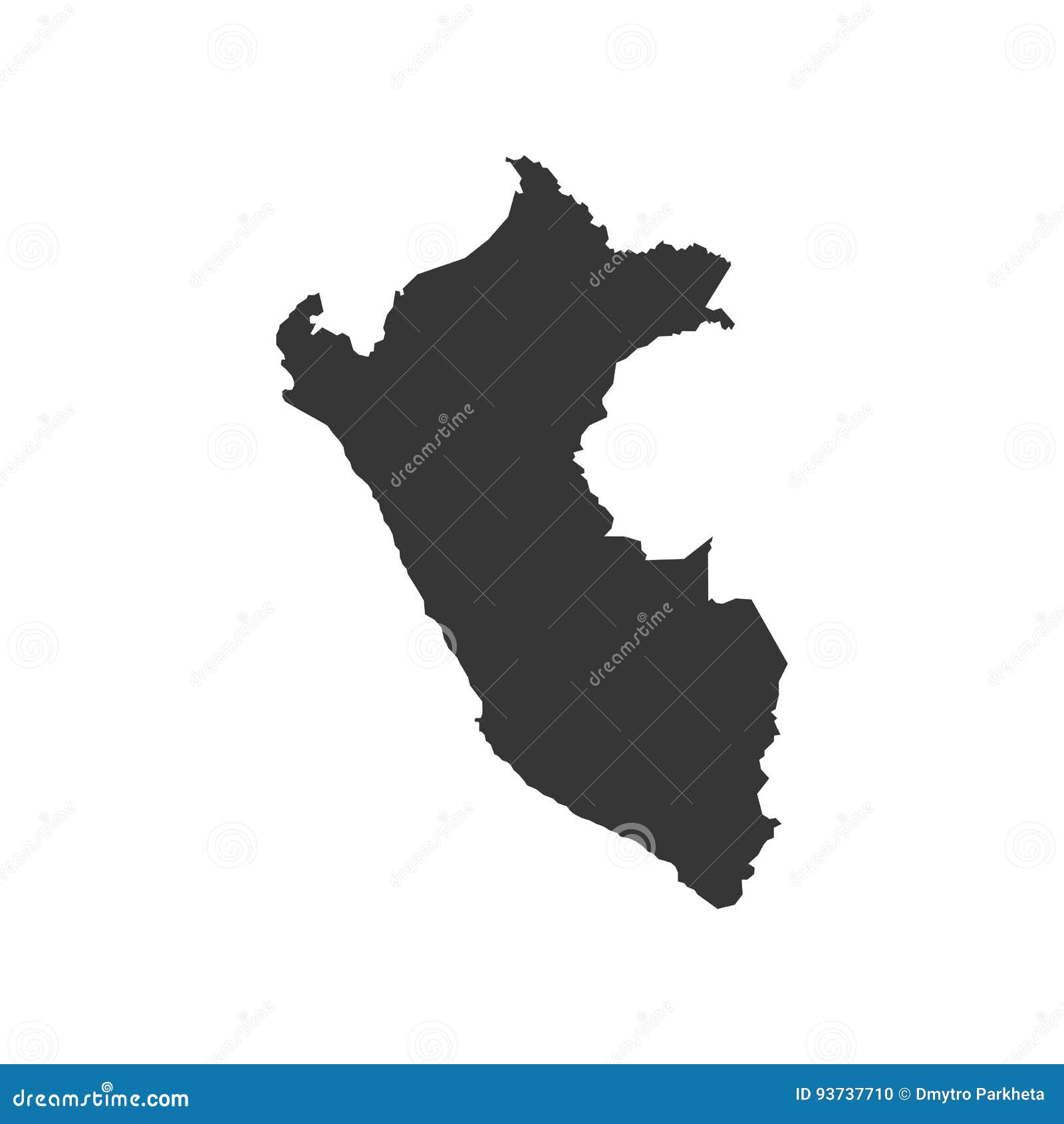 Peru map silhouette stock vector. Illustration of country - 93737710