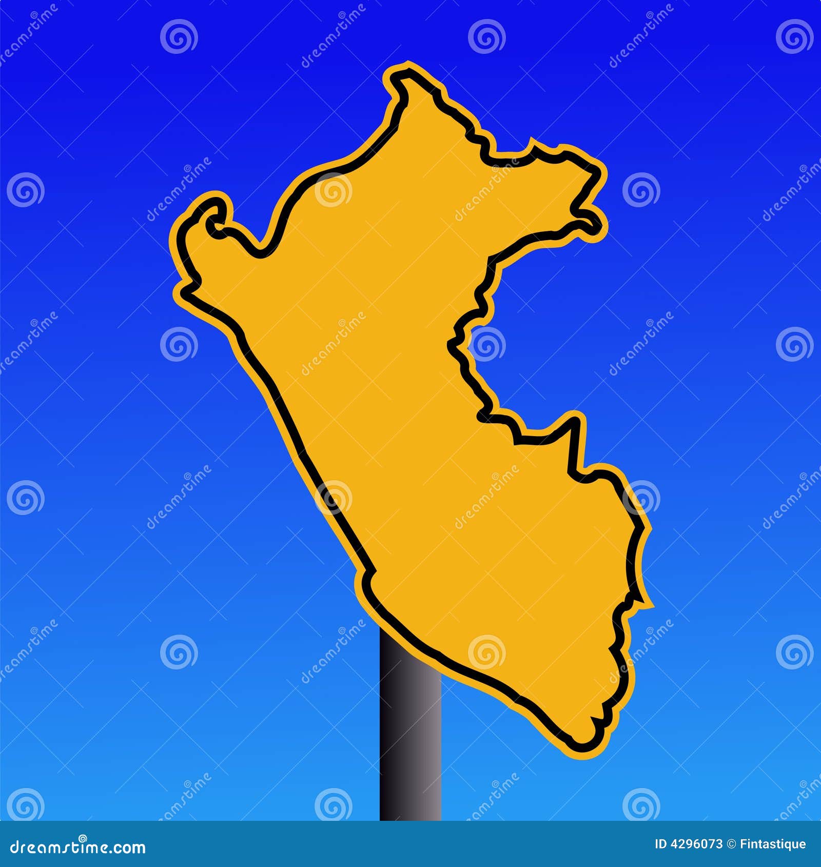 Peru Map Warning Sign Cartoon Vector | CartoonDealer.com #4296073