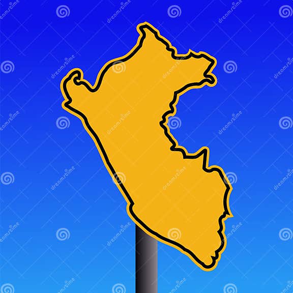 Peru map warning sign stock vector. Illustration of blank - 4296073