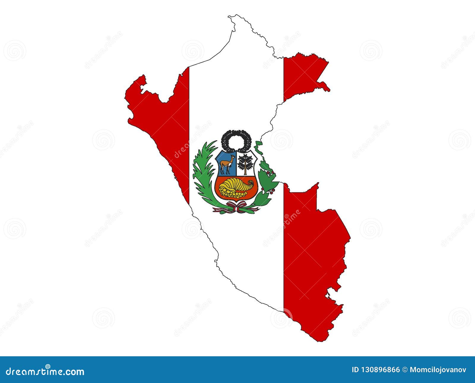 Peru Map Y Bandera Combinados Ilustración del Vector - Ilustración de ...