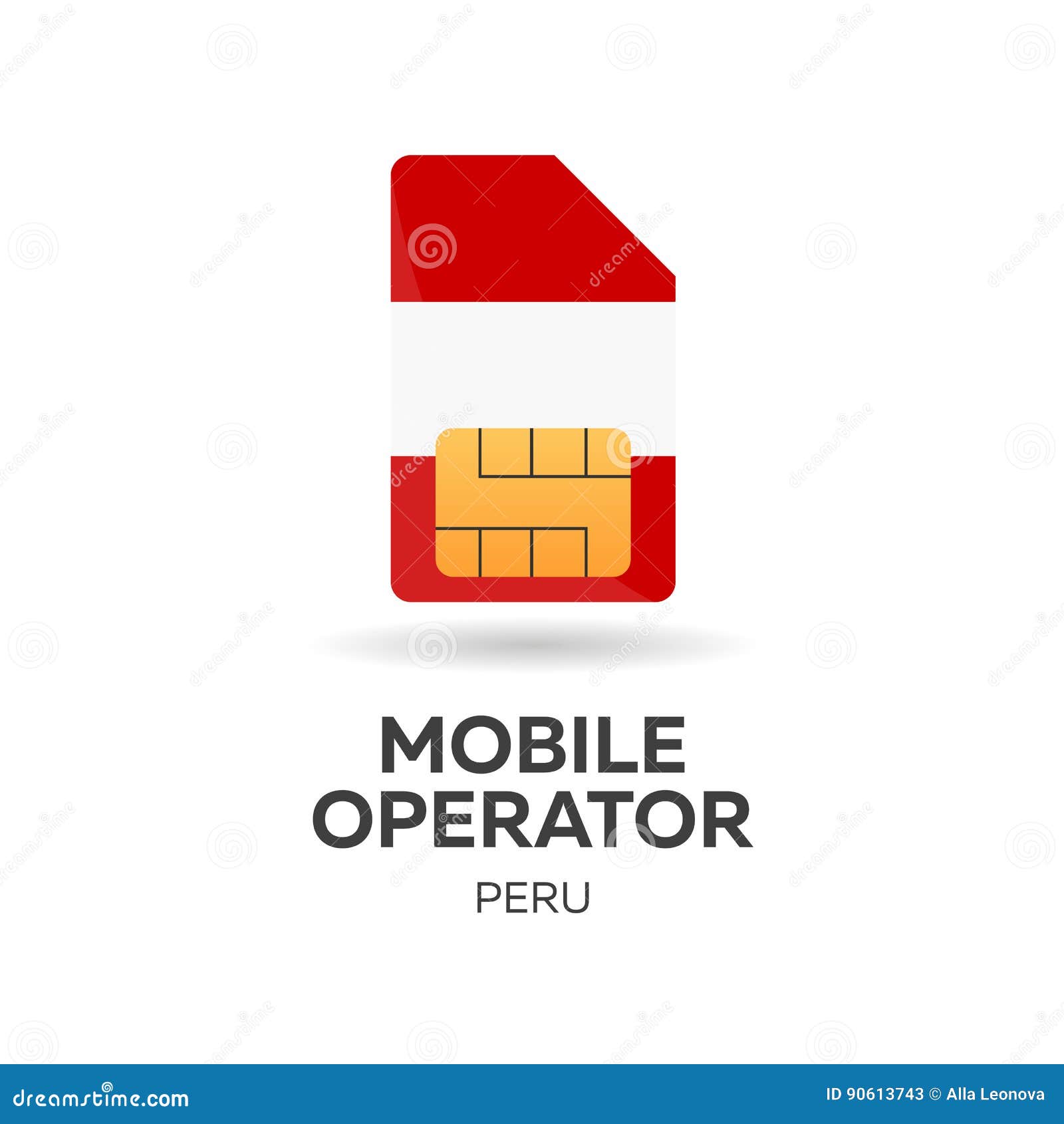 Peru Mobile Operator. SIM Card with Flag. Vector Illustration. Stock ...
