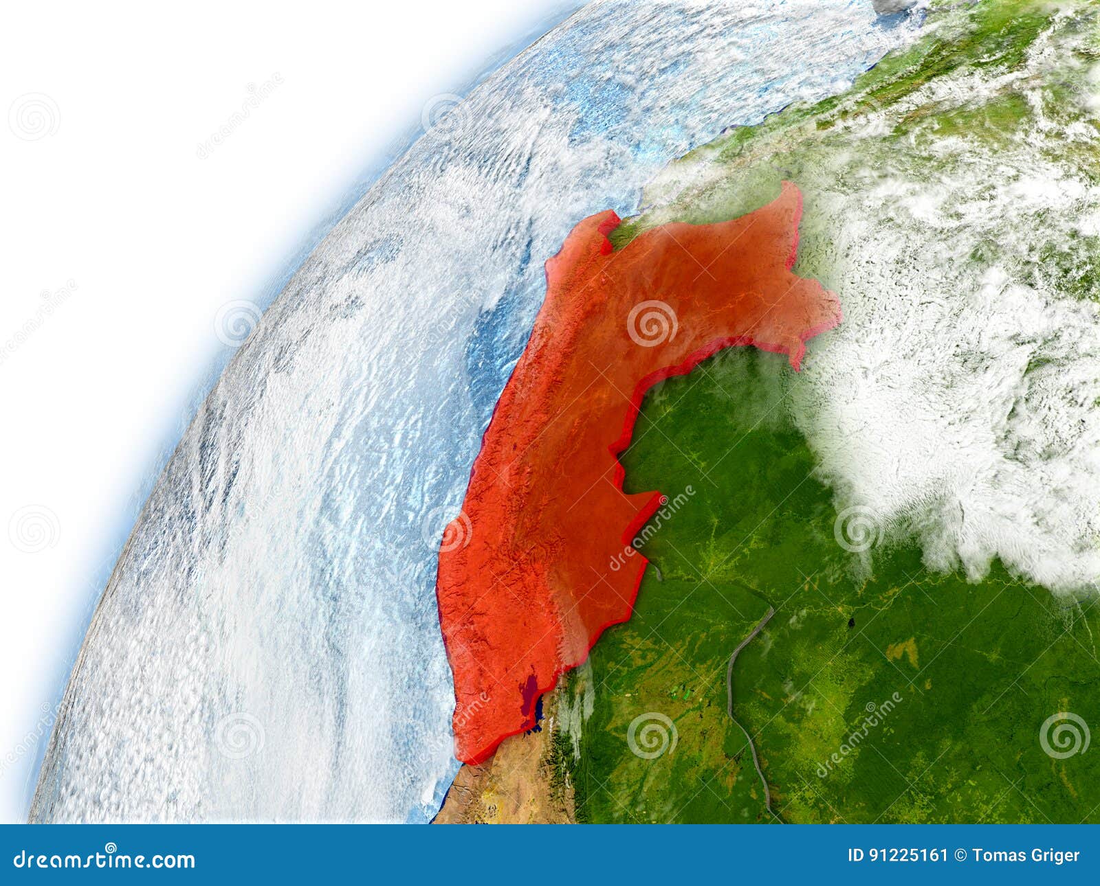 Peru on Model of Planet Earth Stock Illustration - Illustration of ...