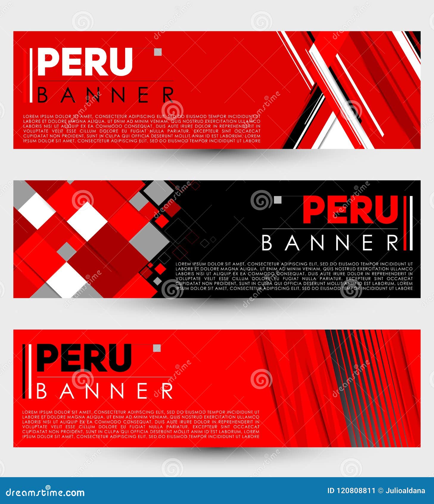 Peru Modern Banner Template Vector Set Design Stock Vector ...