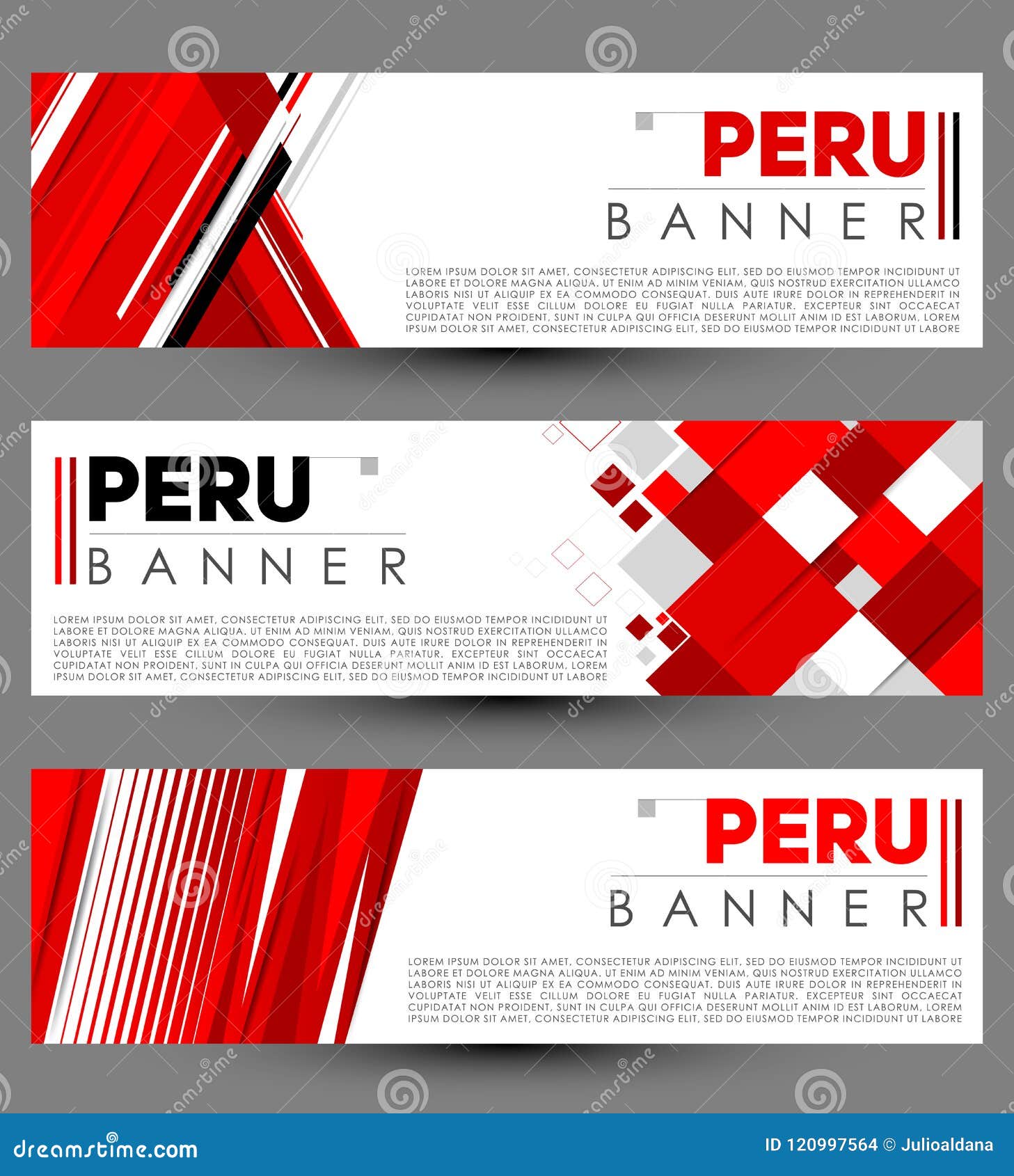 Peru Modern Banner Template Vector Set Design Stock Vector ...