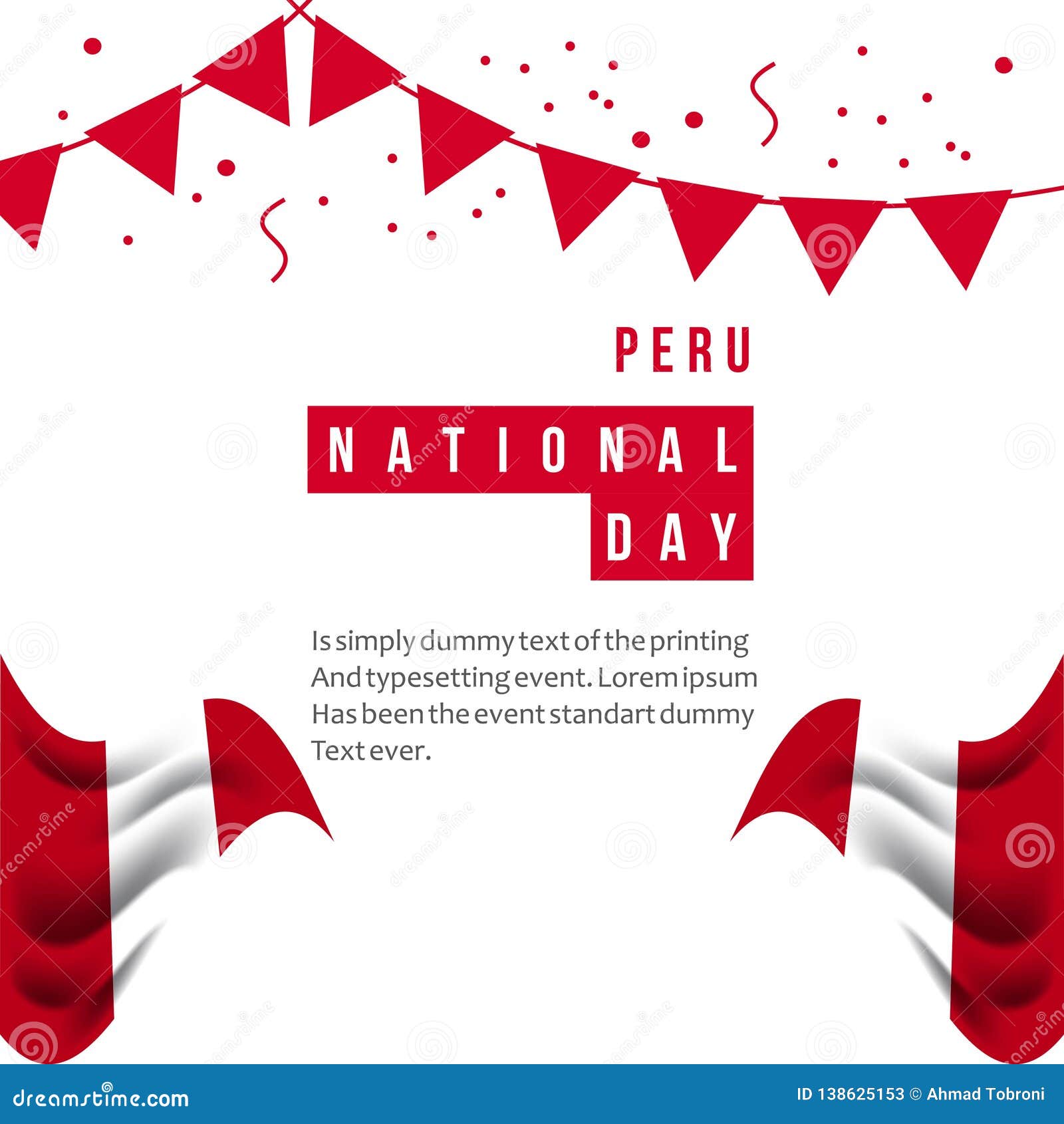 Peru National Day Vector Template Design Illustration Stock Vector ...