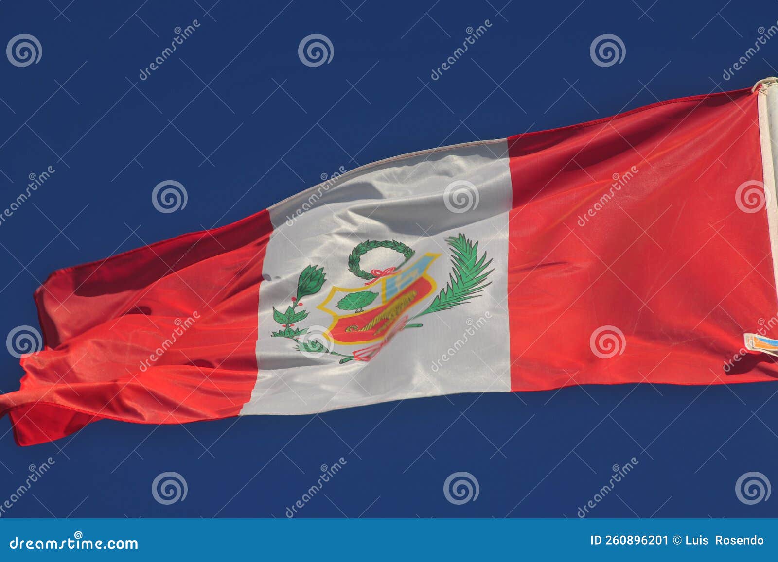 Peru National Flag Cloth Waving on Beautiful Sky Stock Image - Image of ...