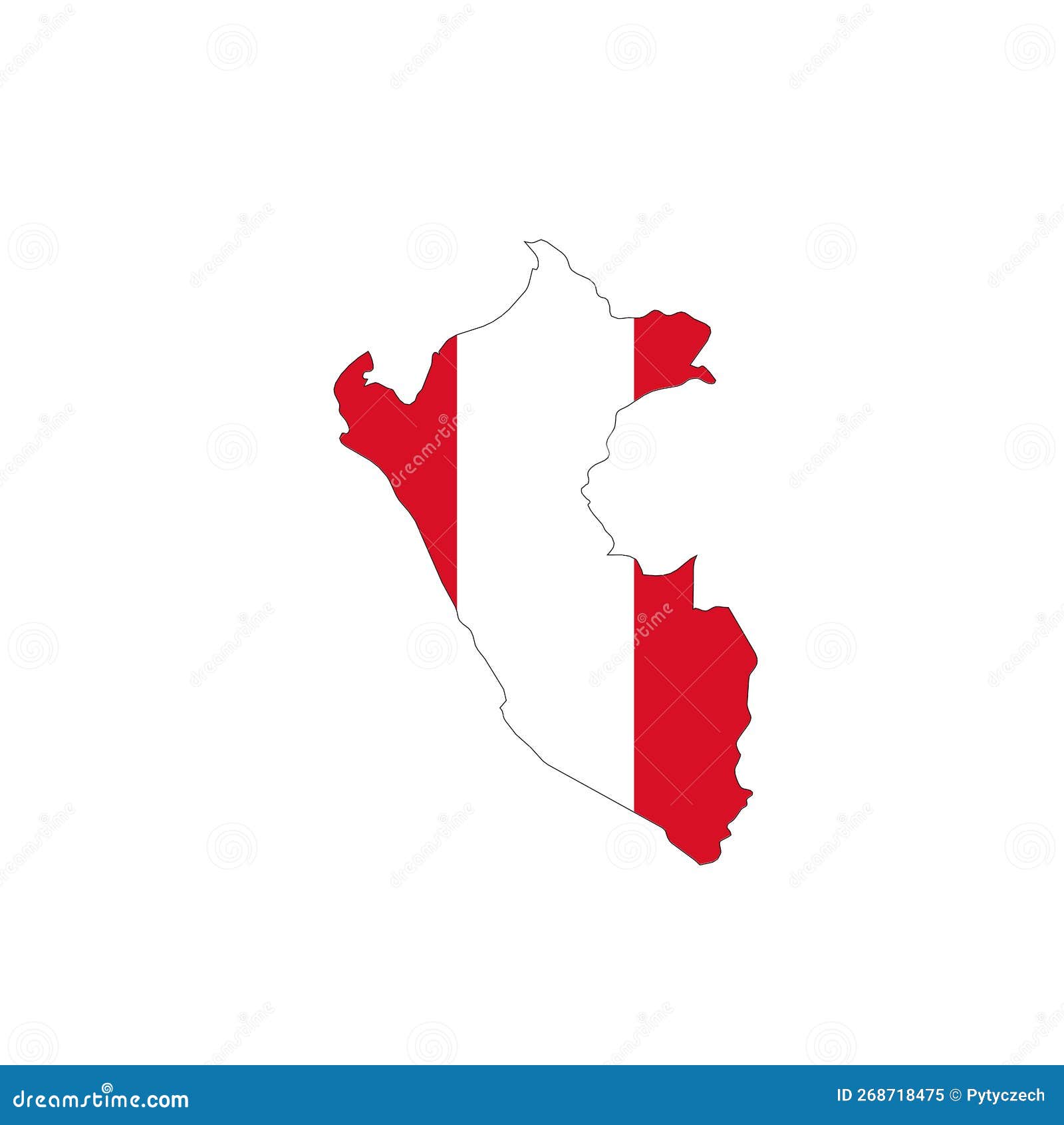 Peru National Flag in a Shape of Country Map Stock Vector ...