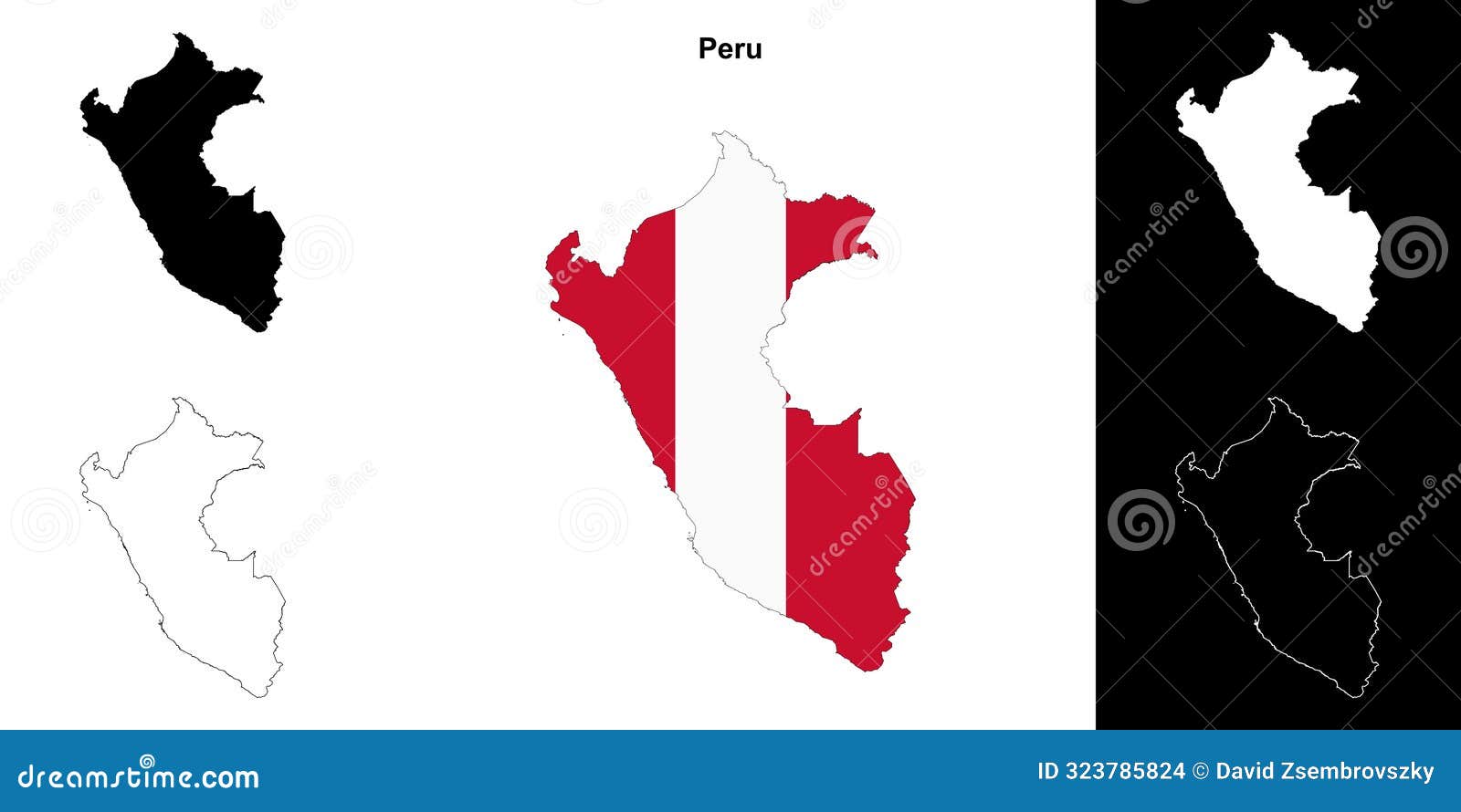 Peru outline map stock vector. Illustration of national - 323785824