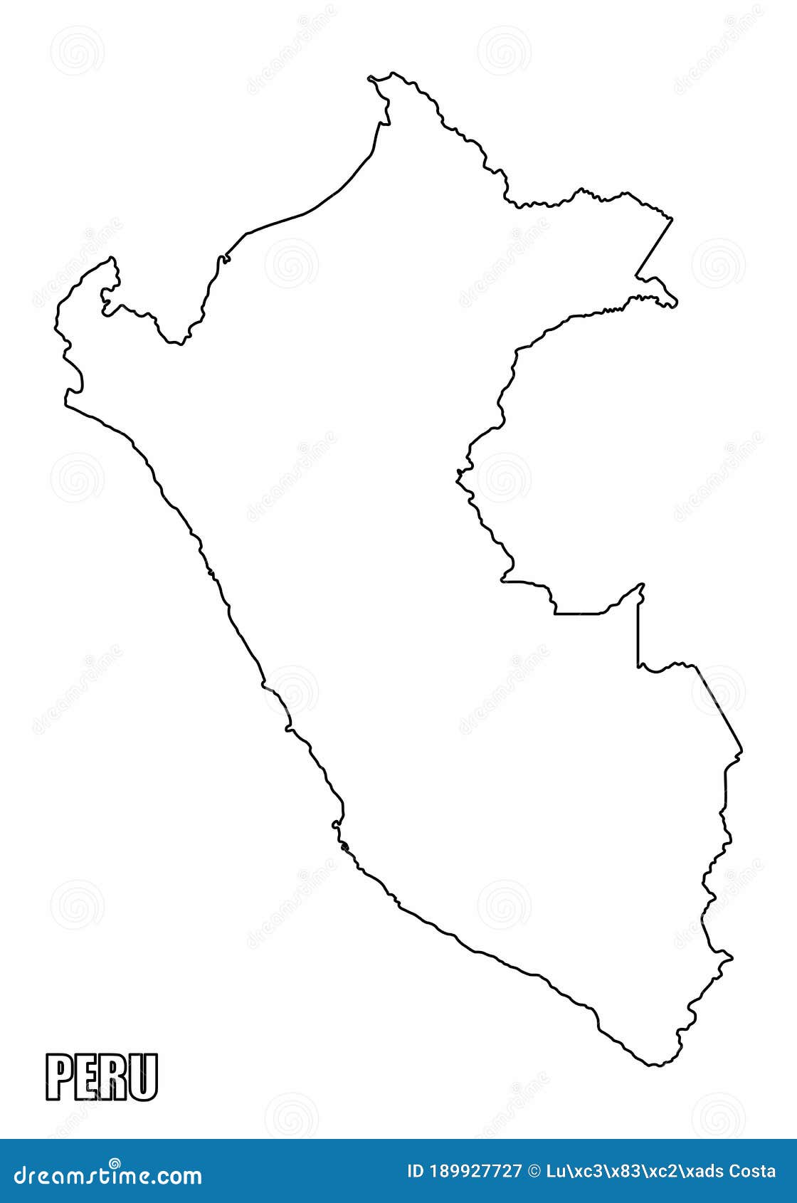 Peru - Outline Map Vector Illustration | CartoonDealer.com #123439114