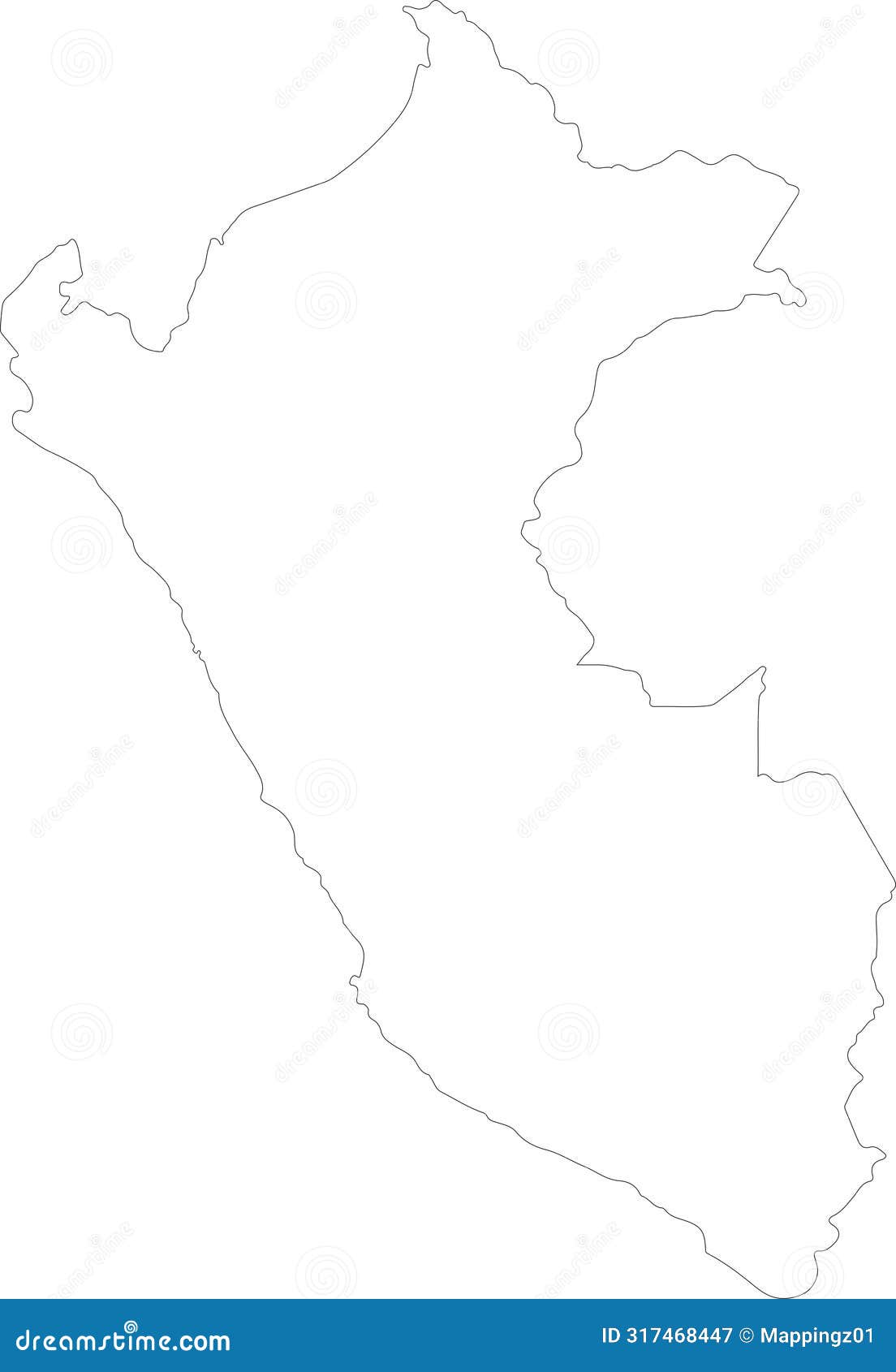 Peru outline map stock illustration. Illustration of sketch - 317468447