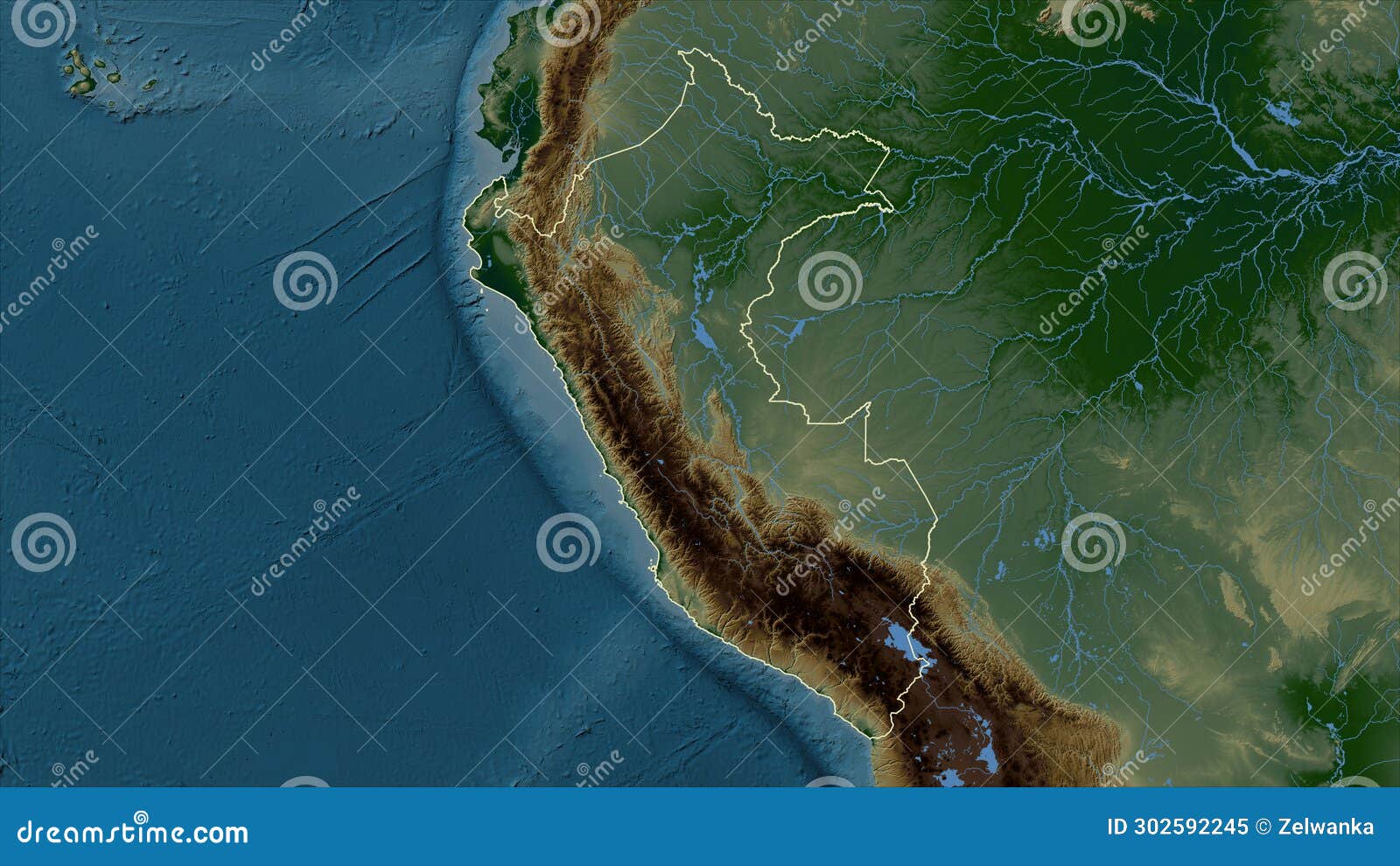 Peru outlined. Physical stock illustration. Illustration of peru ...