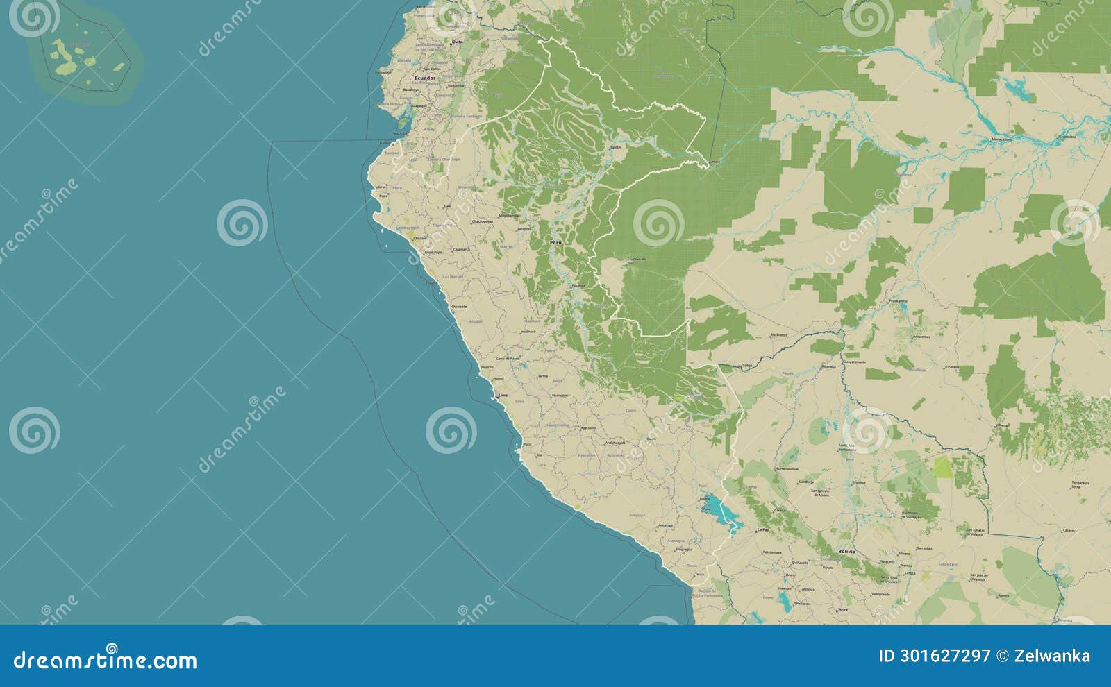 Peru Outlined. Topo Humanitarian Stock Illustration - Illustration of ...