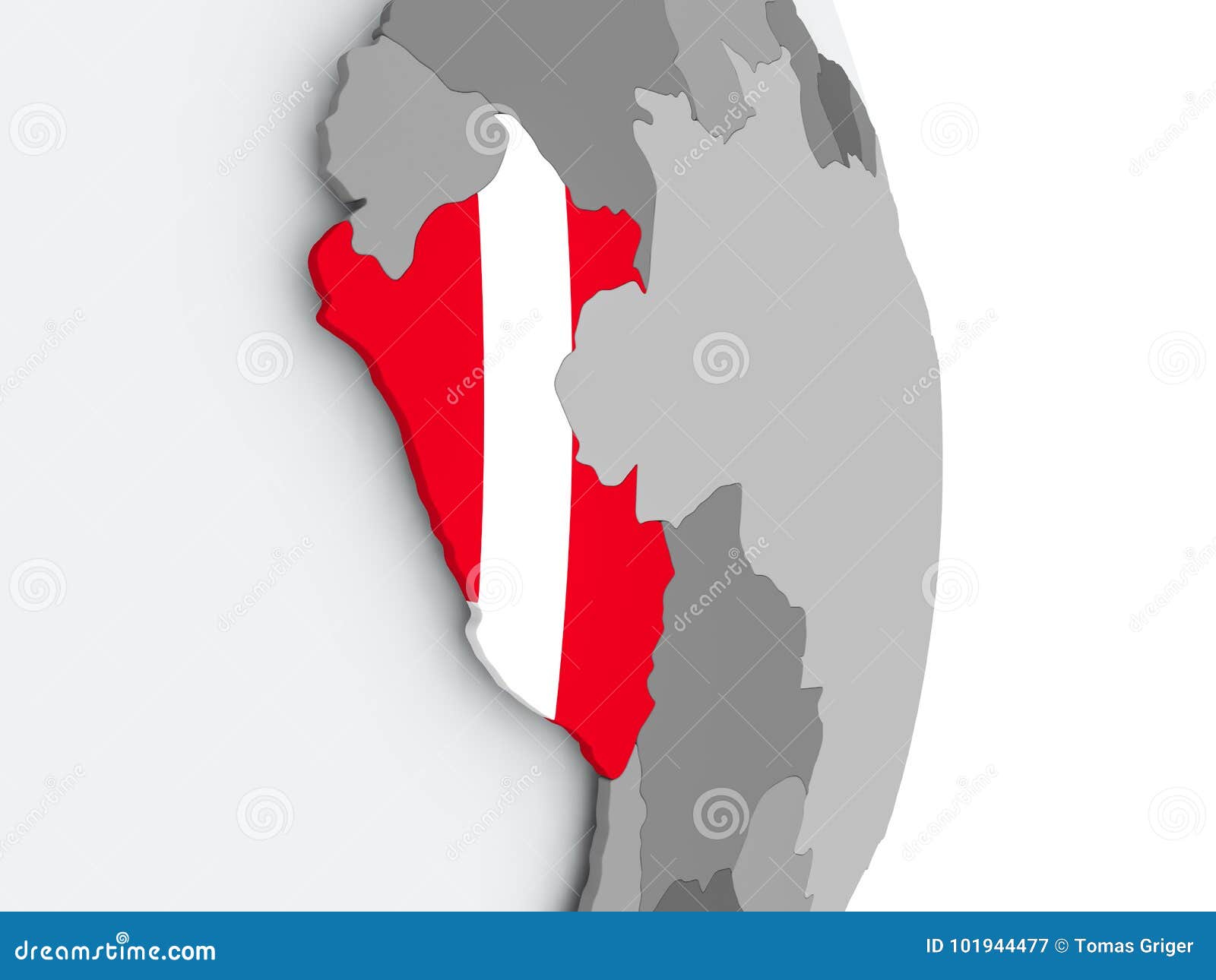 Map of Peru with flag stock illustration. Illustration of flag - 101944477