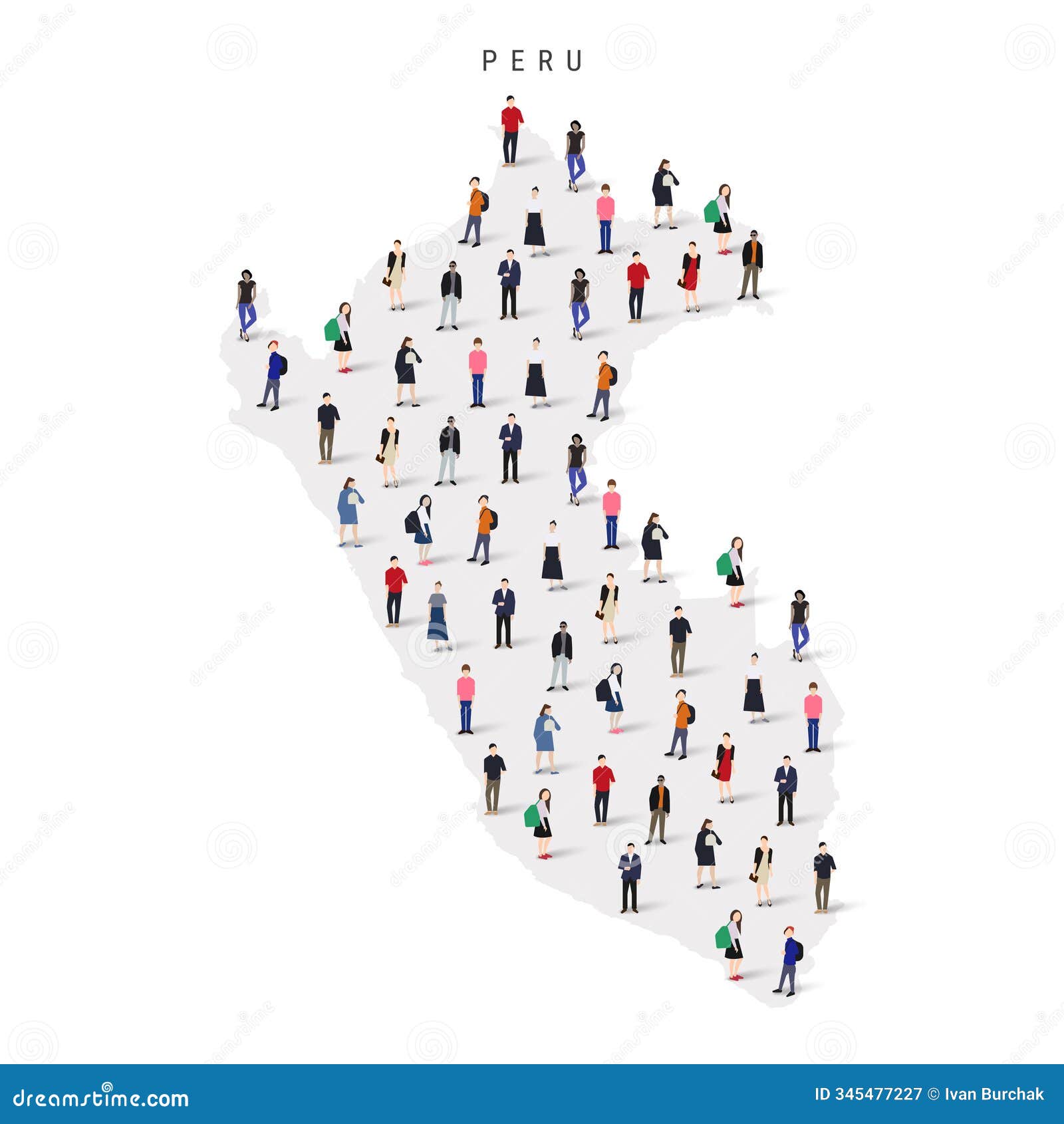 Peru Population Heat Map As Color Density Illustration Royalty-Free ...