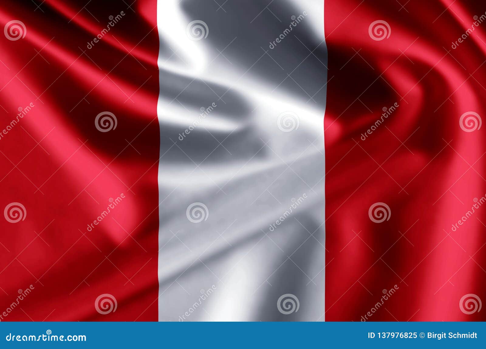 Peru Realistic Flag Illustration. Stock Illustration - Illustration of ...